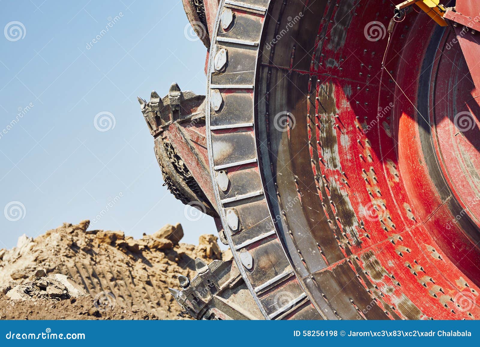 Huge Mining Excavator In The Limestone Open-pit. Biggest Digger Working ...