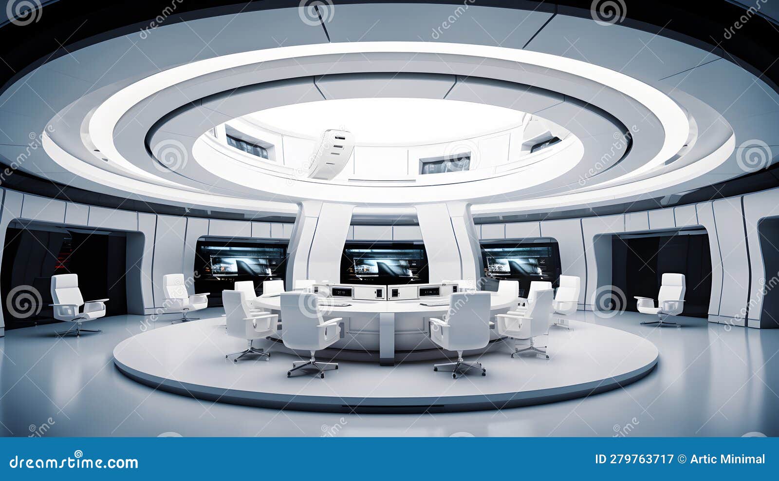 Innovative Office Environment Combining Futurism and Simplicity Stock ...