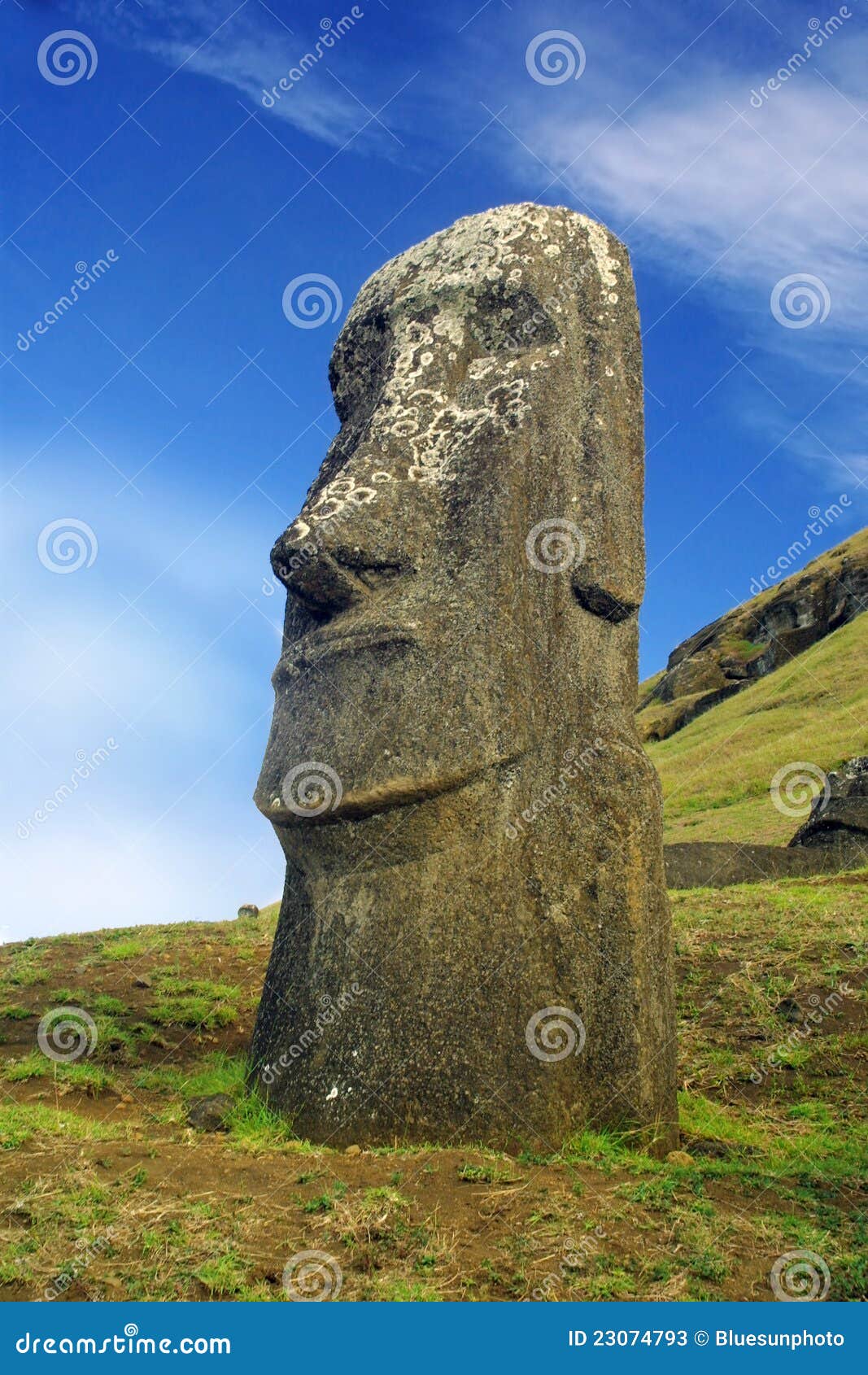 Huge Monolith at Easter Island Stock Image - Image of eroded, rano ...