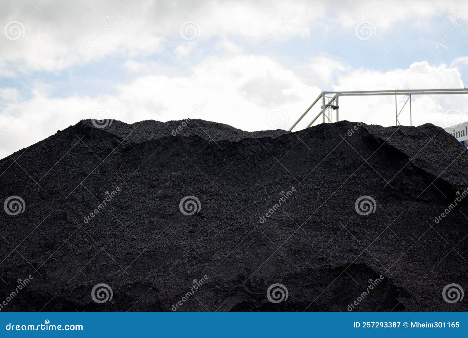Huge mountain of hard coal stock image. Image of industry - 257293387