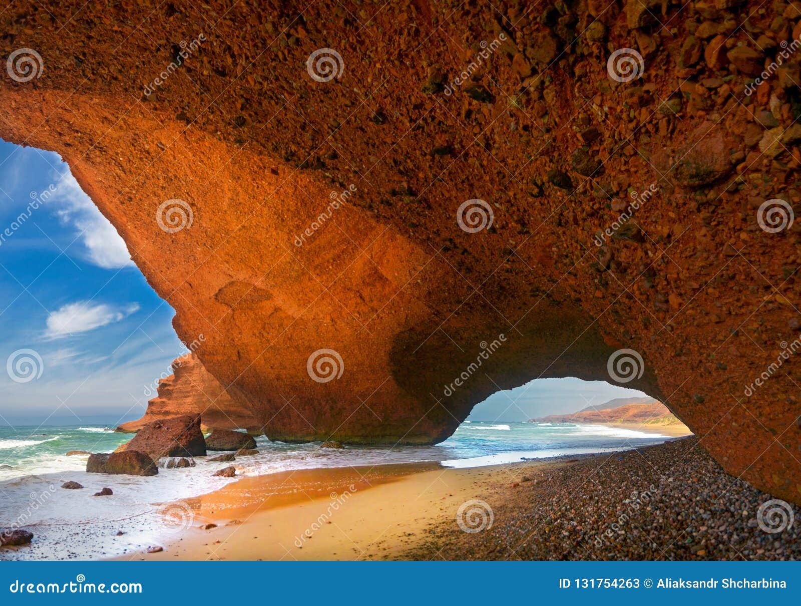 Huge Natural Arches on the Atlantic Coast Stock Image - Image of arches ...