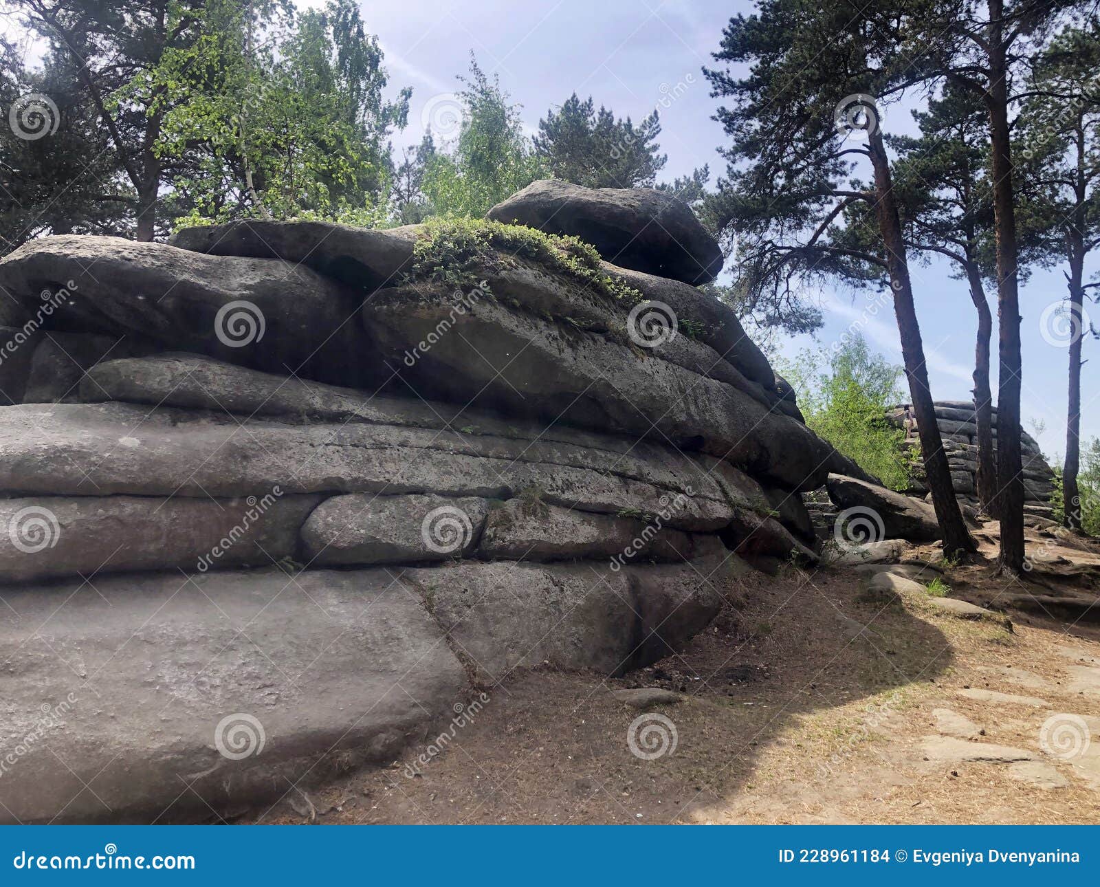Huge Natural Stone Boulders in the Park Stock Photo - Image of summer ...