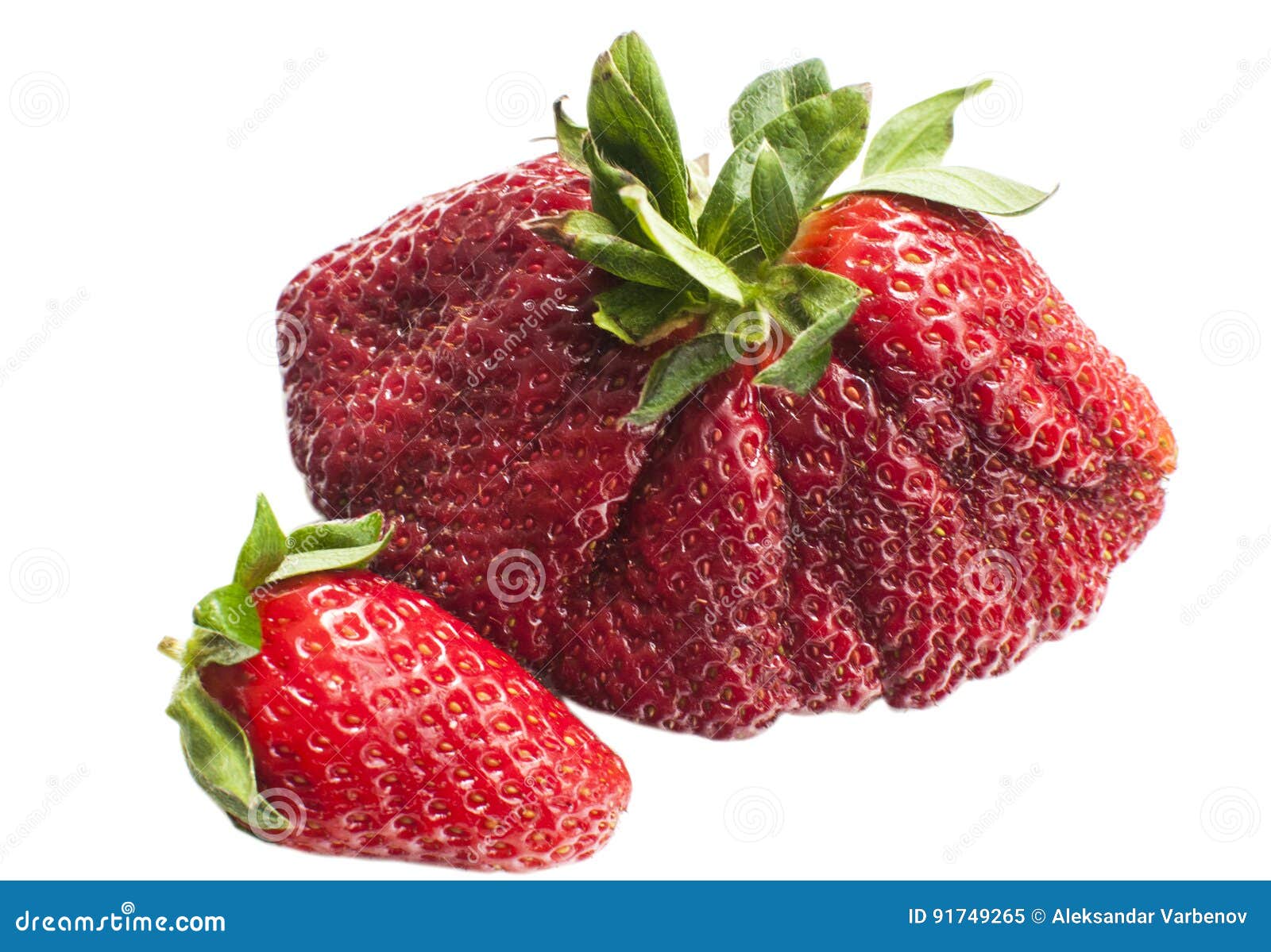 Abnormal Strawberry Shape In A Hand Royalty-Free Stock Photography ...