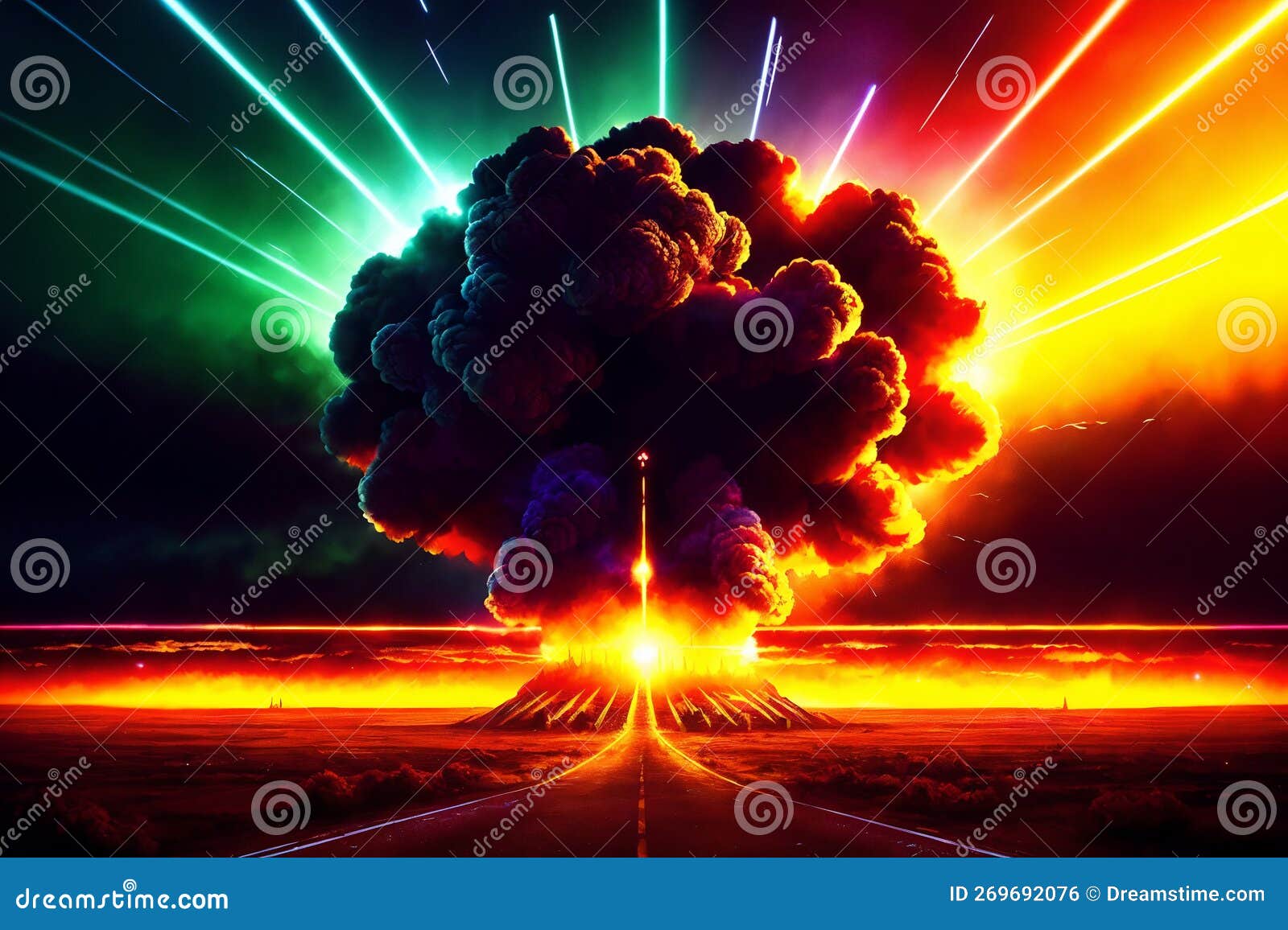 Huge nuclear explosion stock illustration. Illustration of earth ...