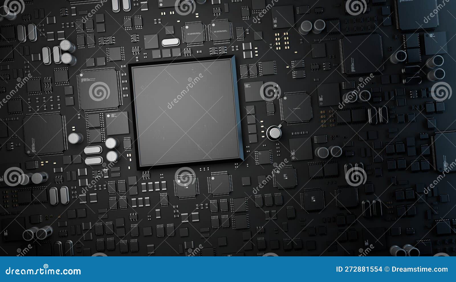 A Huge Number of Microchips on the Surface Stock Illustration ...