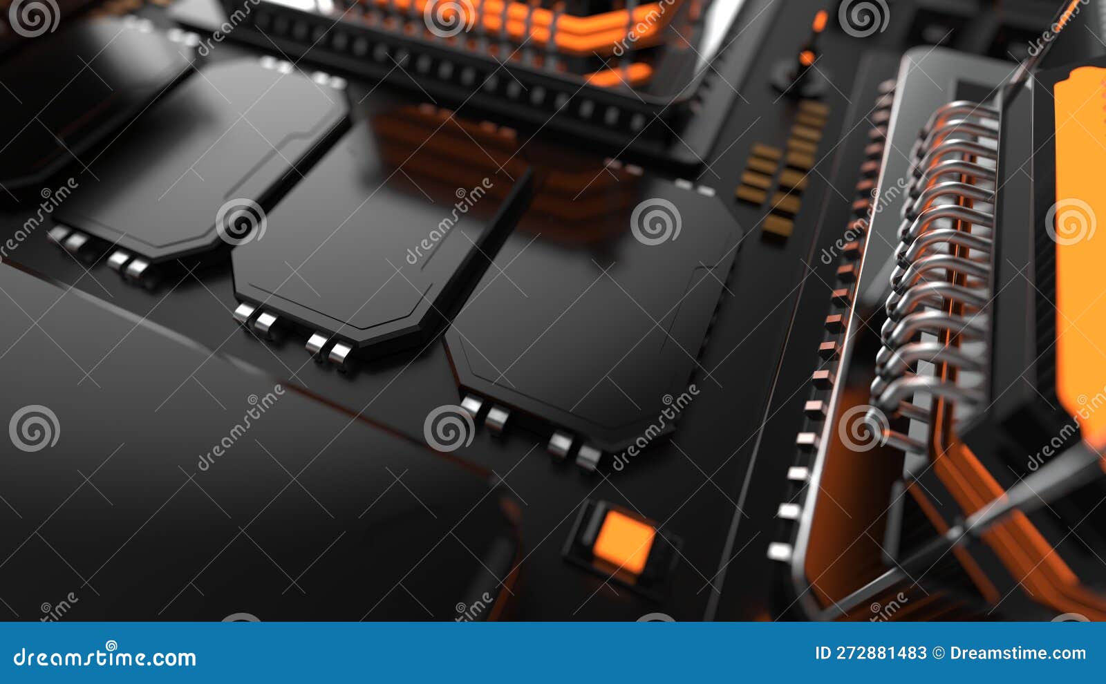 A Huge Number of Microchips on the Surface Stock Illustration ...