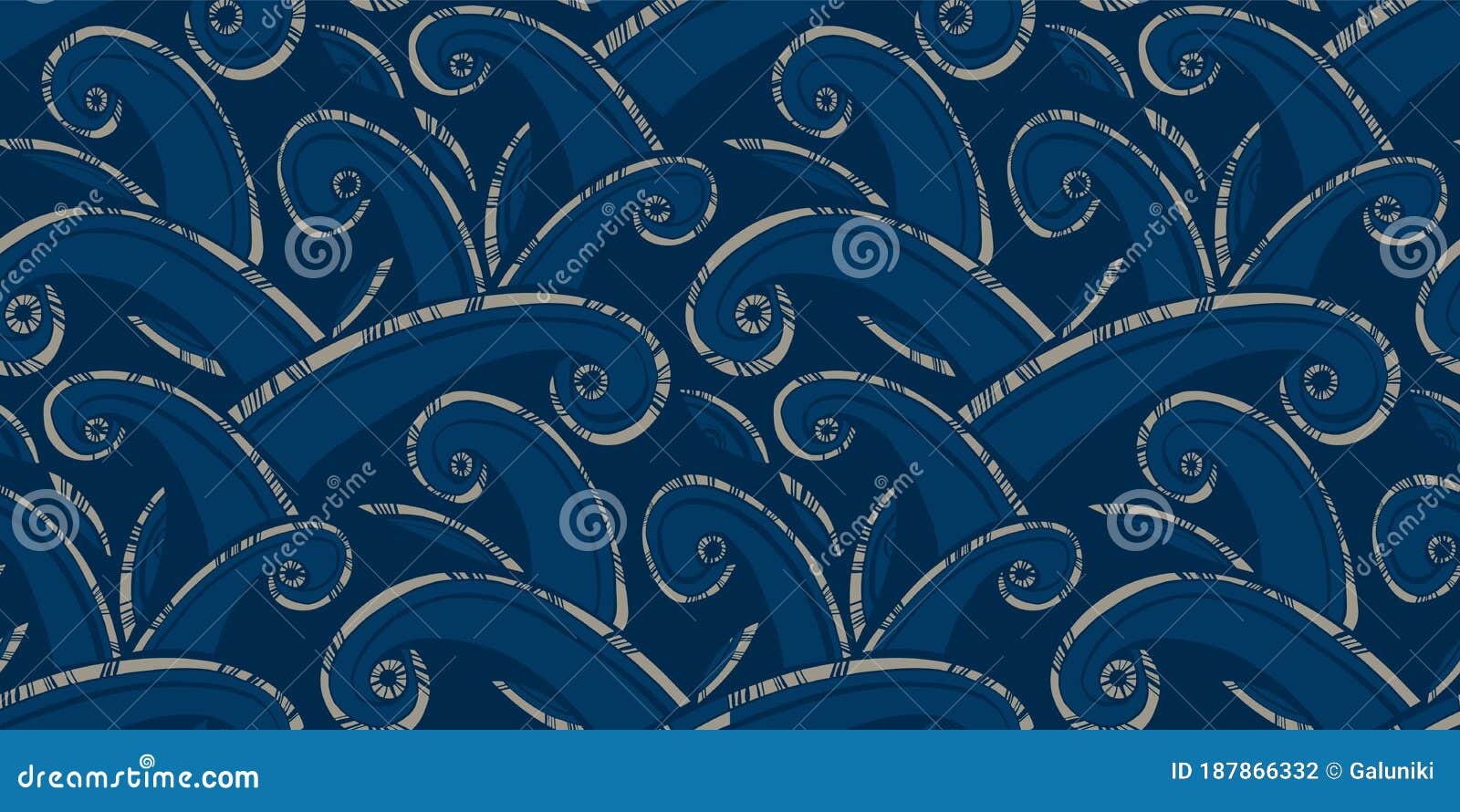 Huge Ocean Waves Waves Ethnic Style Pattern Stock Vector - Illustration ...