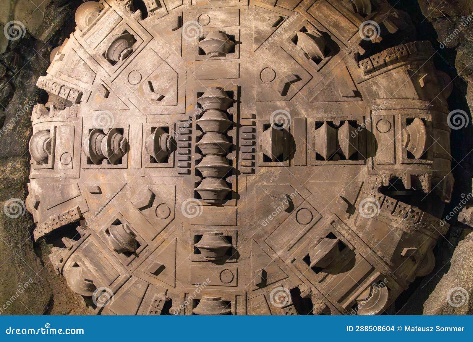 Huge Old Drill Head Mining, Underground. Stock Photo - Image of cocrete ...