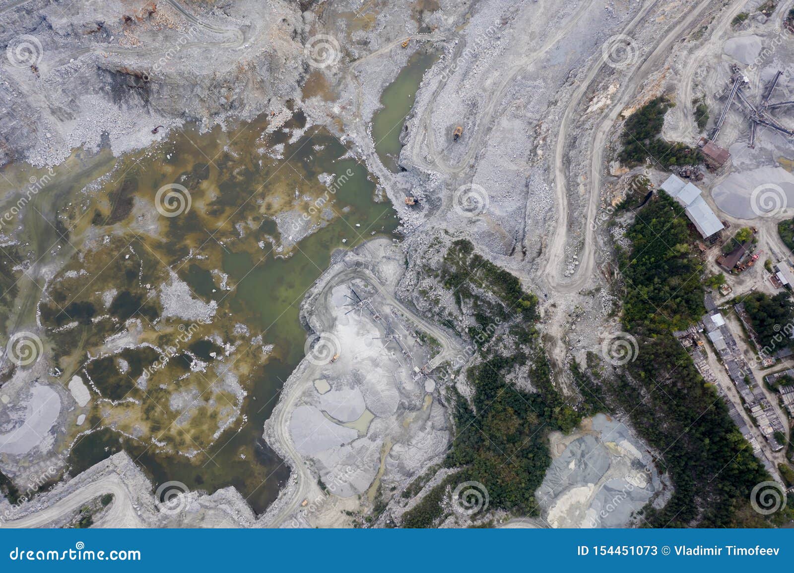 Huge Open-pit Granite Quarry, View from Drone, Cloudy Day Stock Image ...