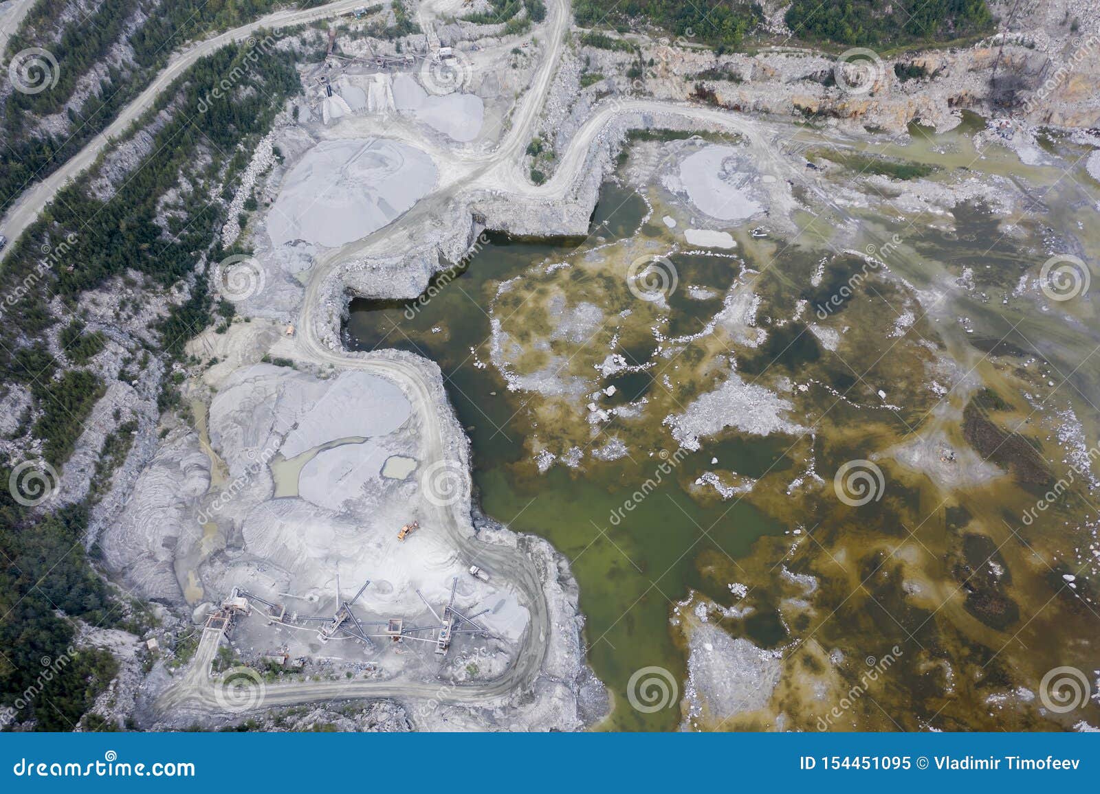 Huge Open-pit Granite Quarry, View from Drone, Cloudy Day Stock Image ...