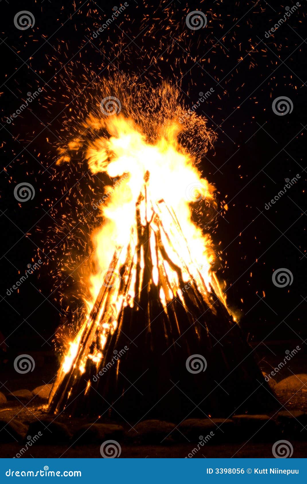 Huge Outdoor Bonfire stock photo. Image of high, burning - 3398056