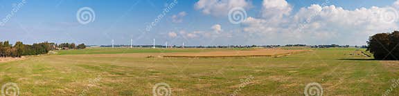 Huge Panorama of the Dutch Meadows Stock Image - Image of grassland ...