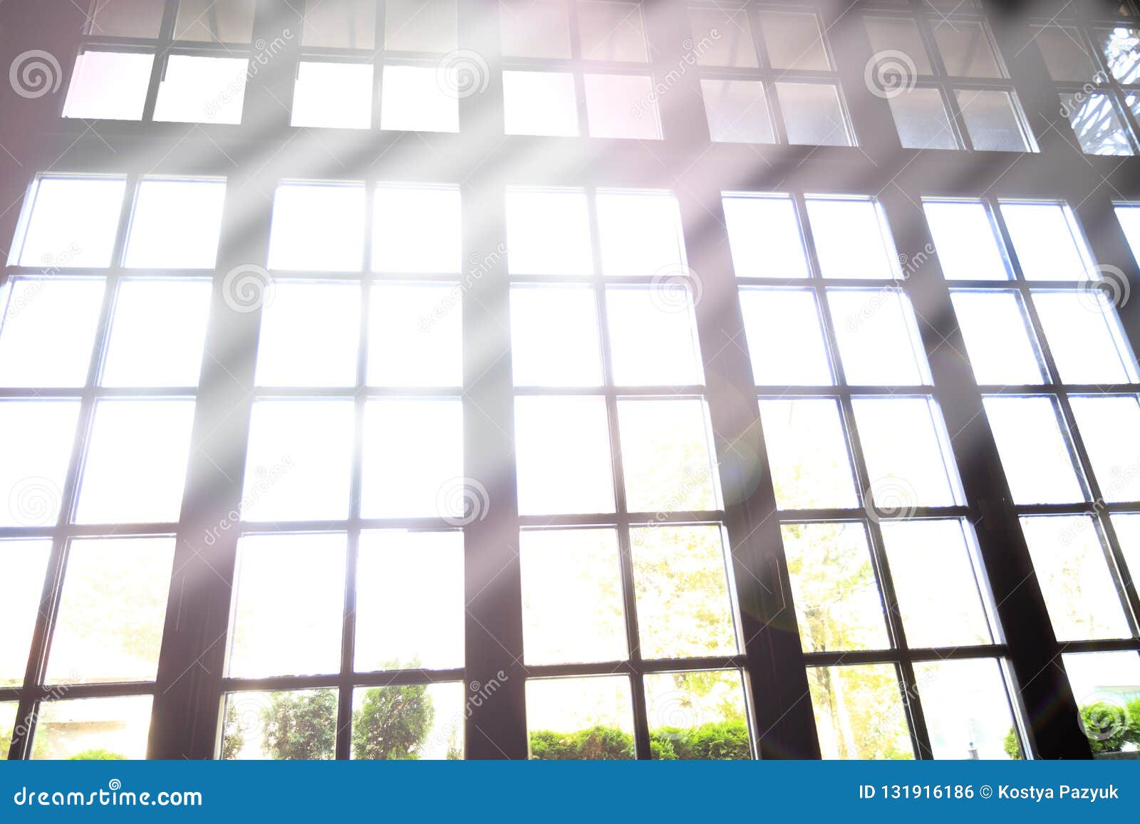 Huge Panoramic Window and the Rays of Light Stock Photo - Image of ...