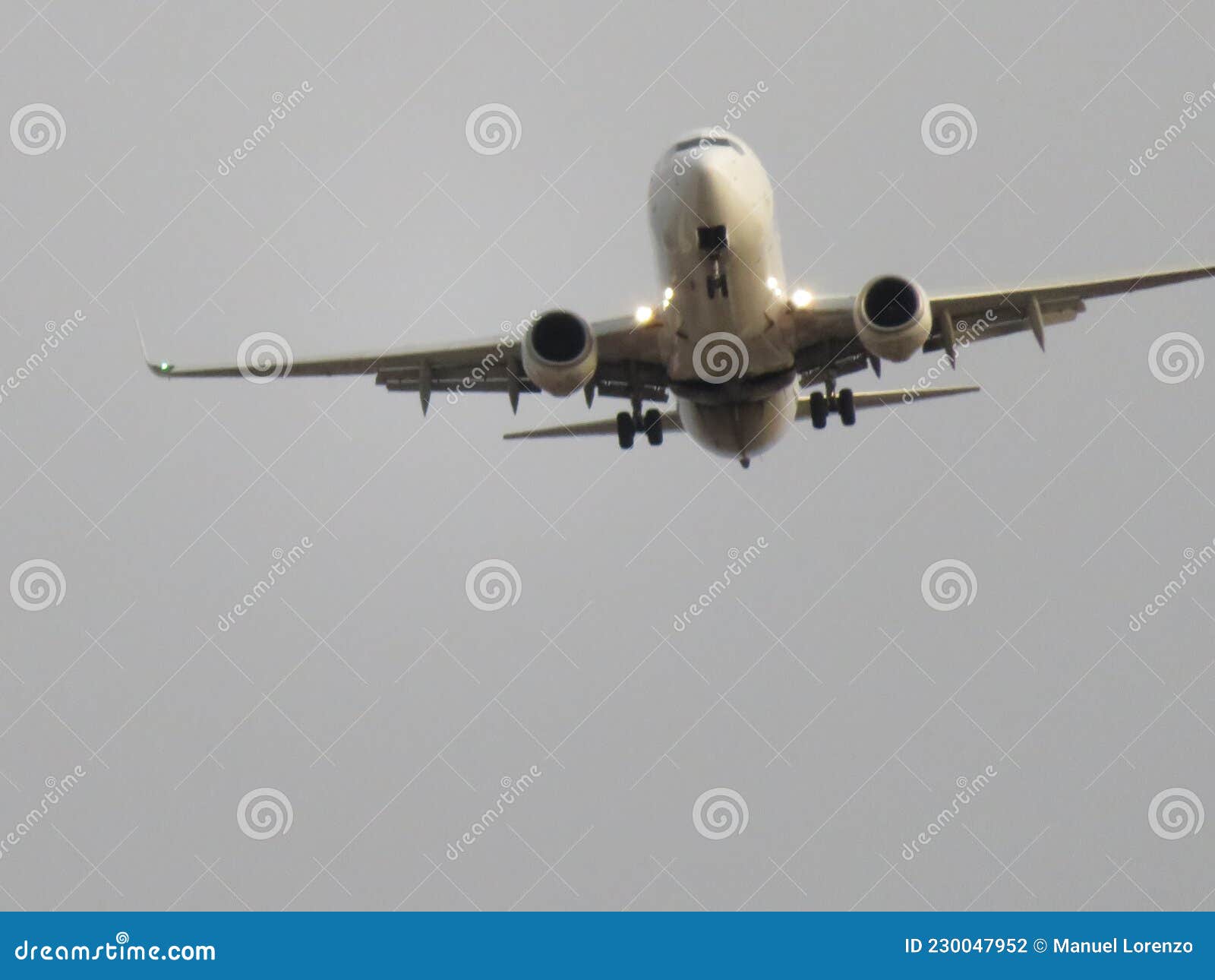 Huge Passenger Plane Flying Preparing for Landing Stock Photo - Image ...