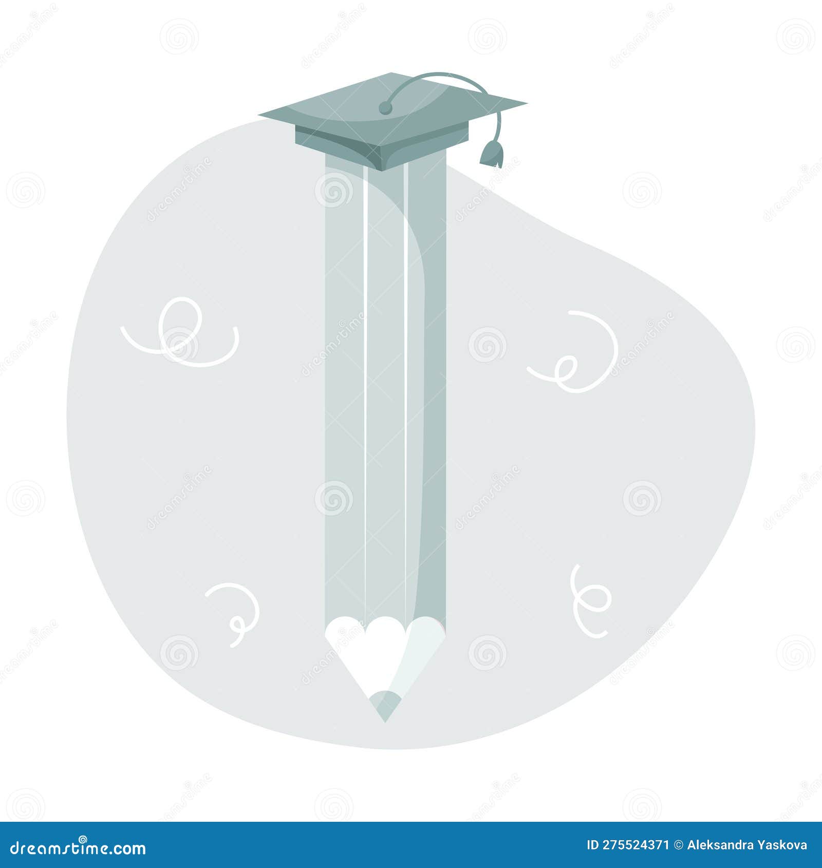 Huge Pencil in Green Graduation Cap. Pencil-student Stock Vector ...