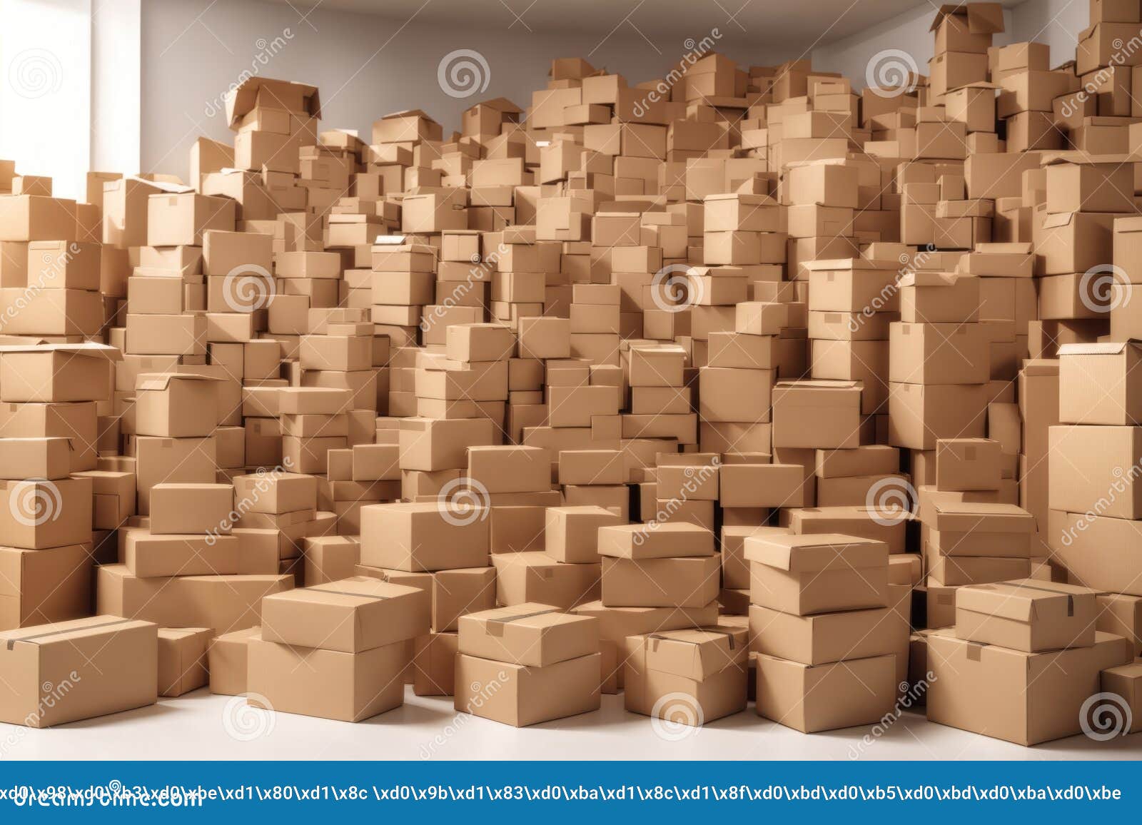 Huge Pile of Many Cardboard Plain Boxes. Ai Generative Stock Image ...