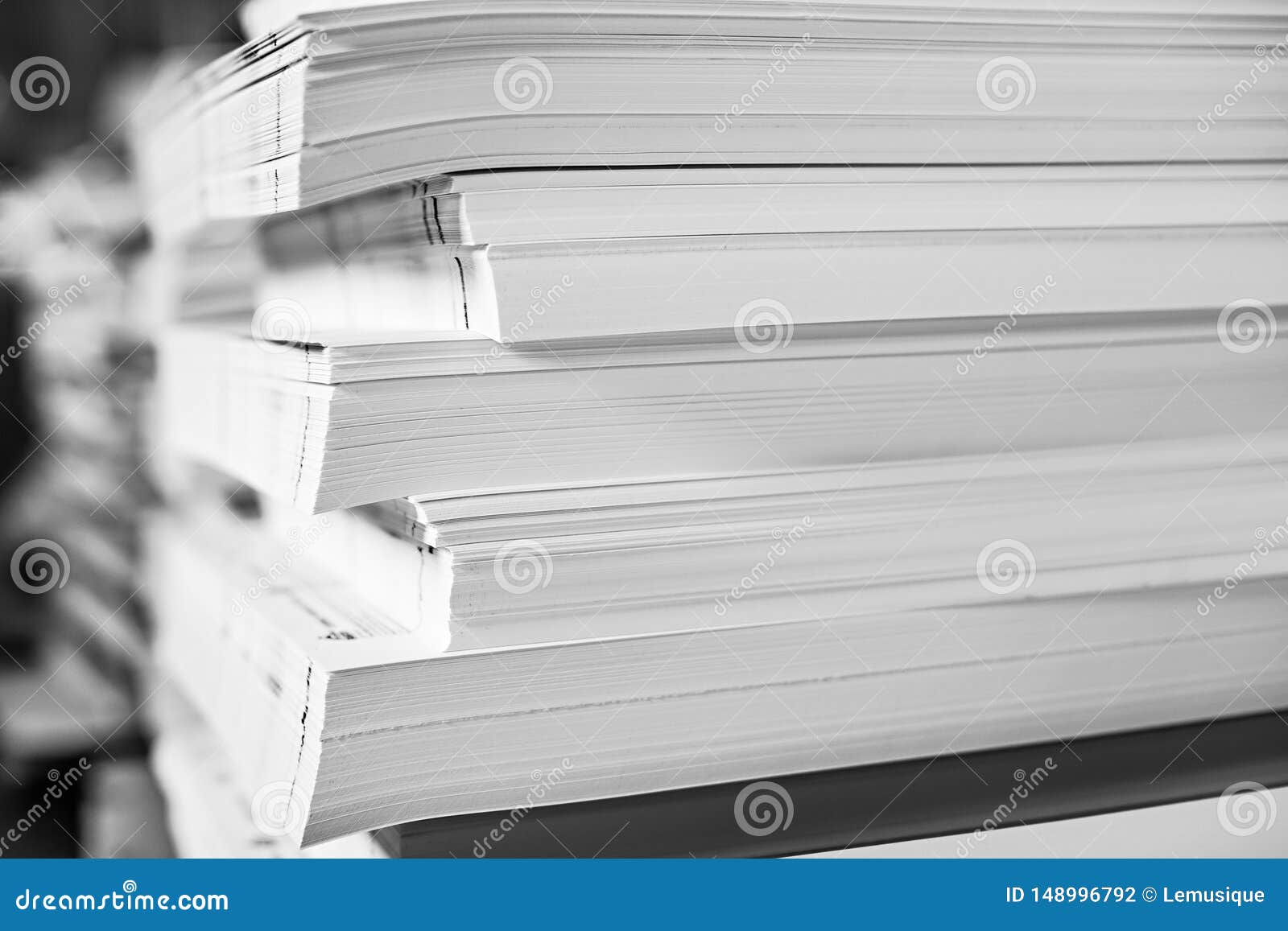 A Huge Pile of Paper in the Printing House. Printing Industry Texture ...