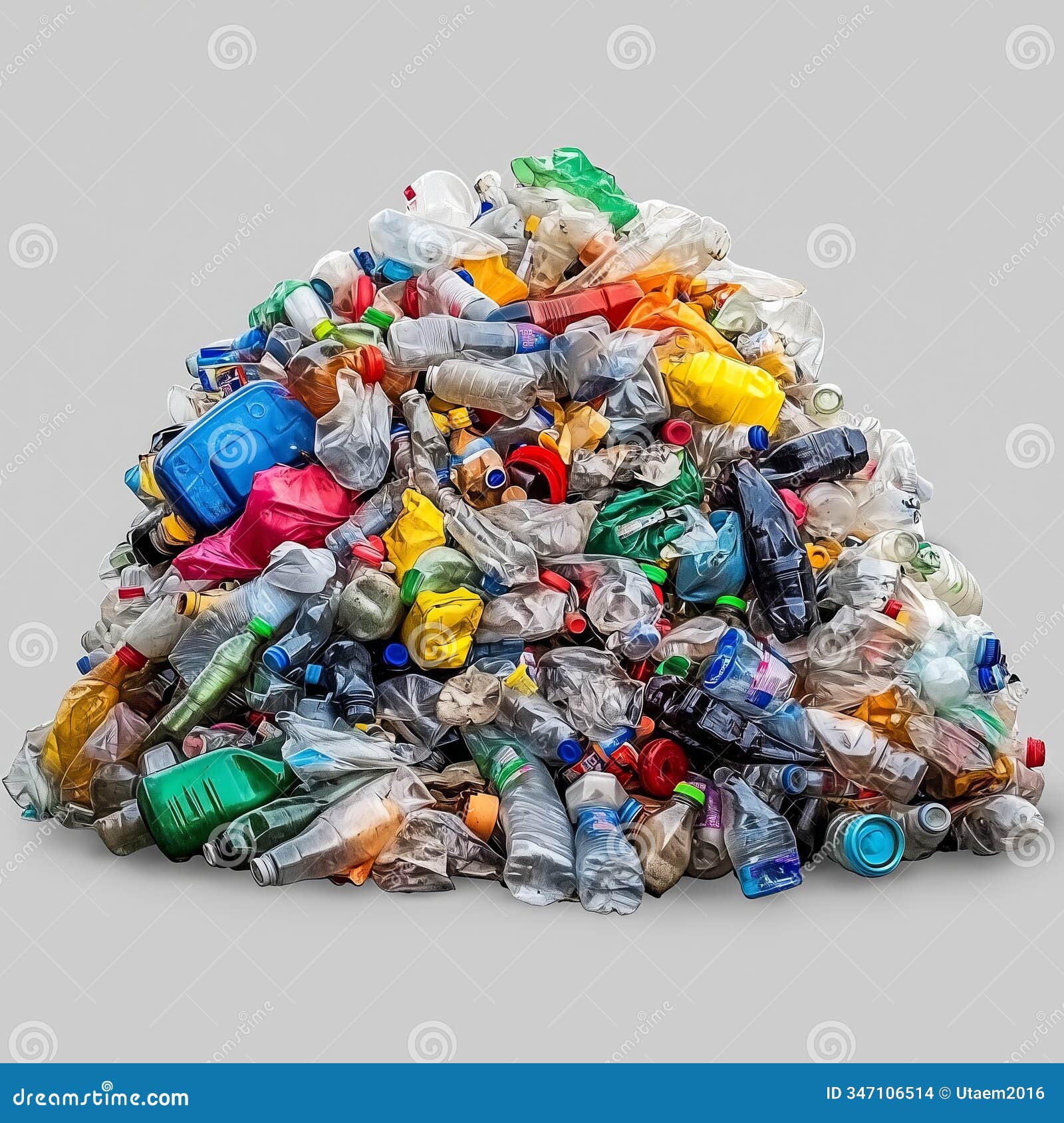 Huge Pile of Plastic Waste Polluting the Environment Stock Photo ...