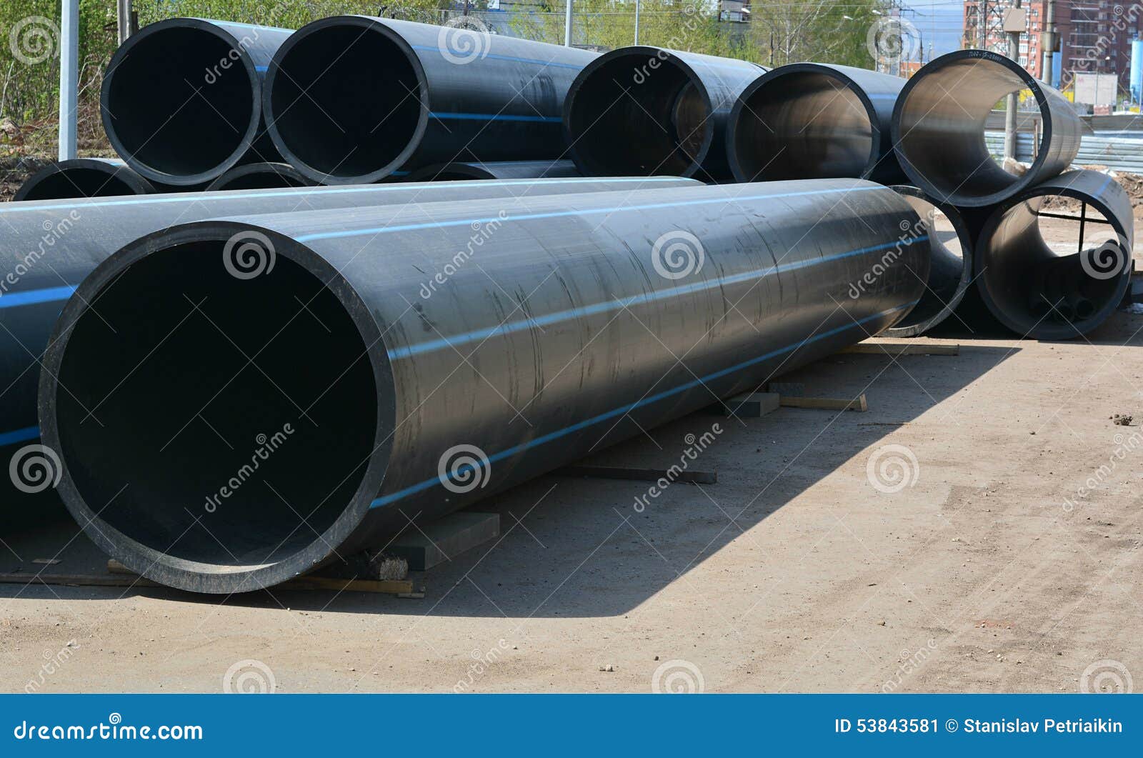 Huge Pipes for Heating, Oil and Gas Stock Image - Image of metal, plant ...