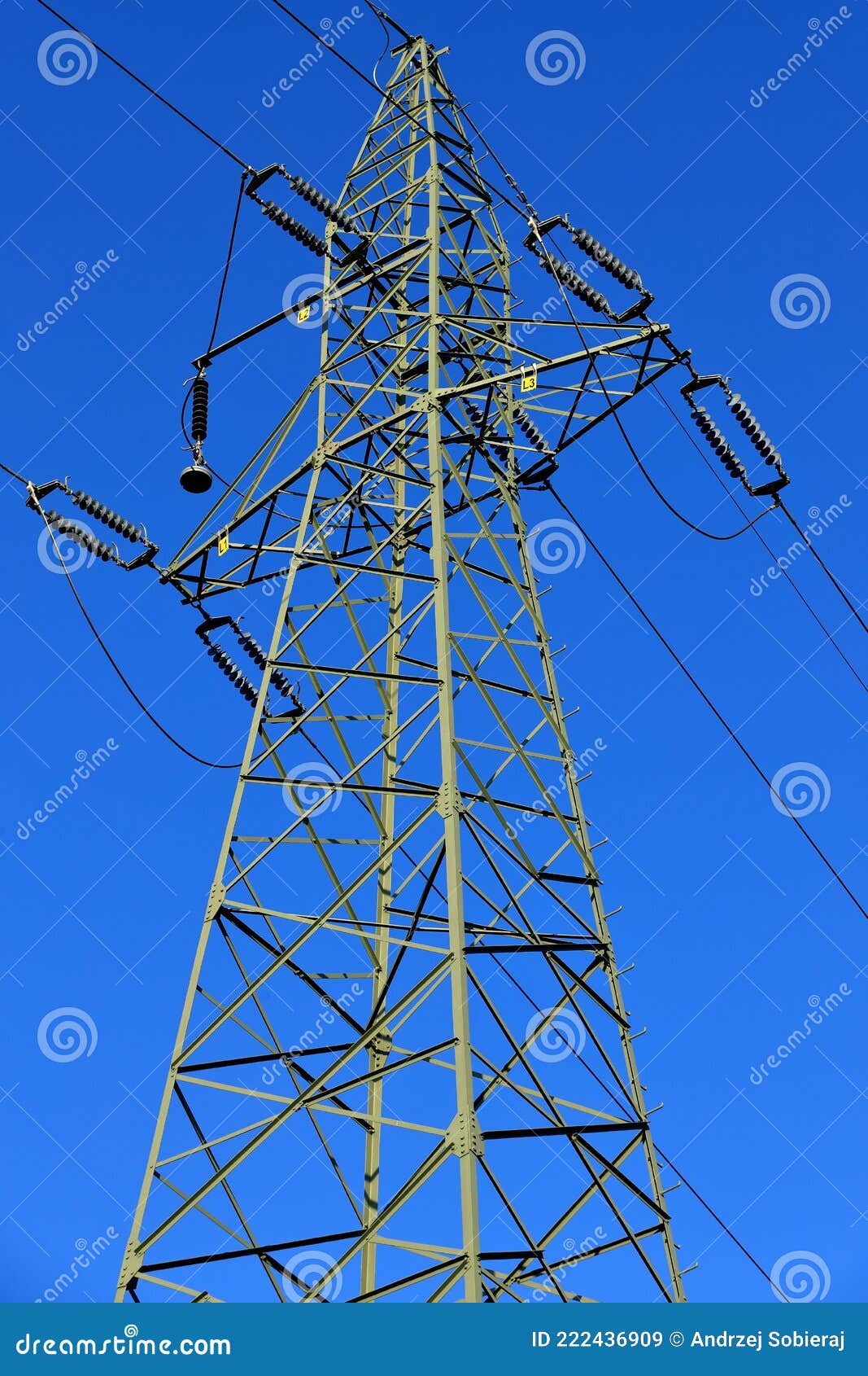 A Huge Power Pole in a Suburban Farmland Stock Image - Image of ...