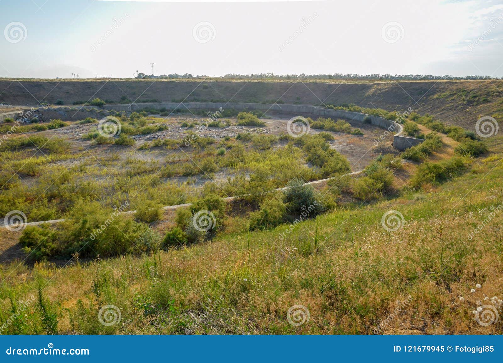 A Huge Quarry with an Abandoned Building. the Foundation of a Large ...