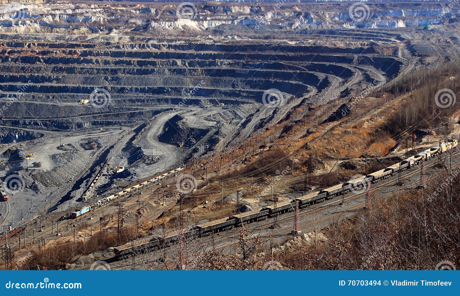 Huge Quarry for the Extraction of Iron Ore from a Moving Train Gubkin ...