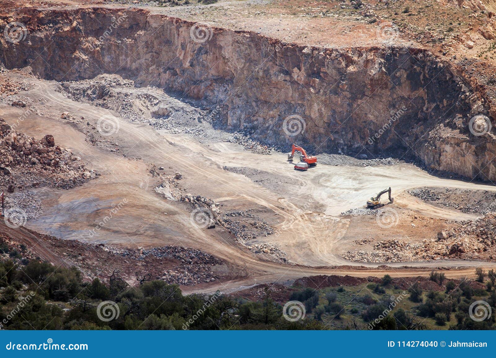 A Huge Quarry in North Cyprus Stock Photo - Image of hill, digger ...