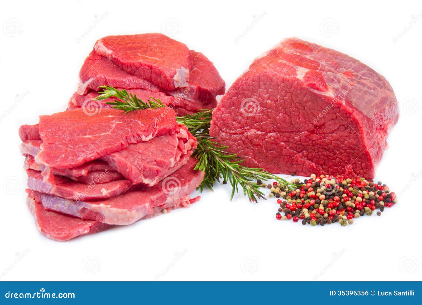 Huge Red Meat Chunk and Steak Stock Photo - Image of nutrient, pepper ...