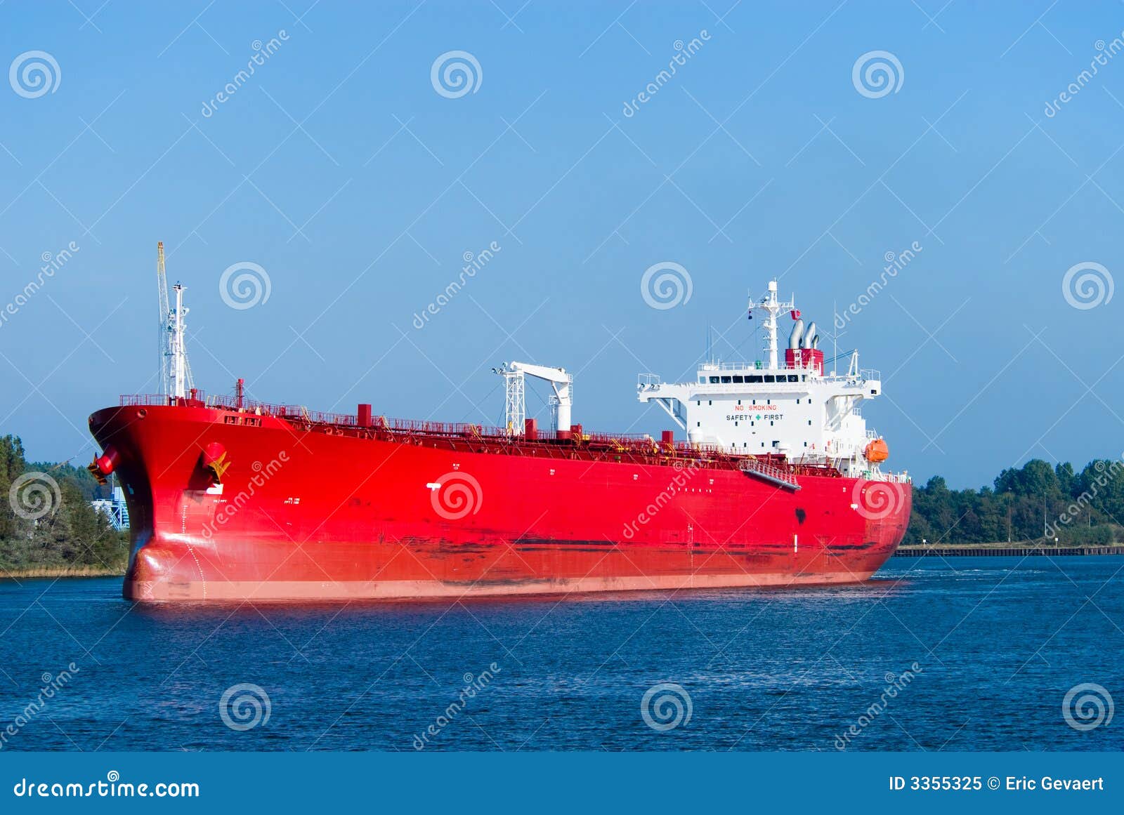 Huge red oil tanker stock image. Image of dock, ship, industry - 3355325