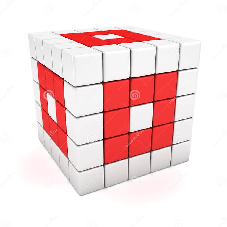 Red-white cube stock illustration. Illustration of tiles - 29759149