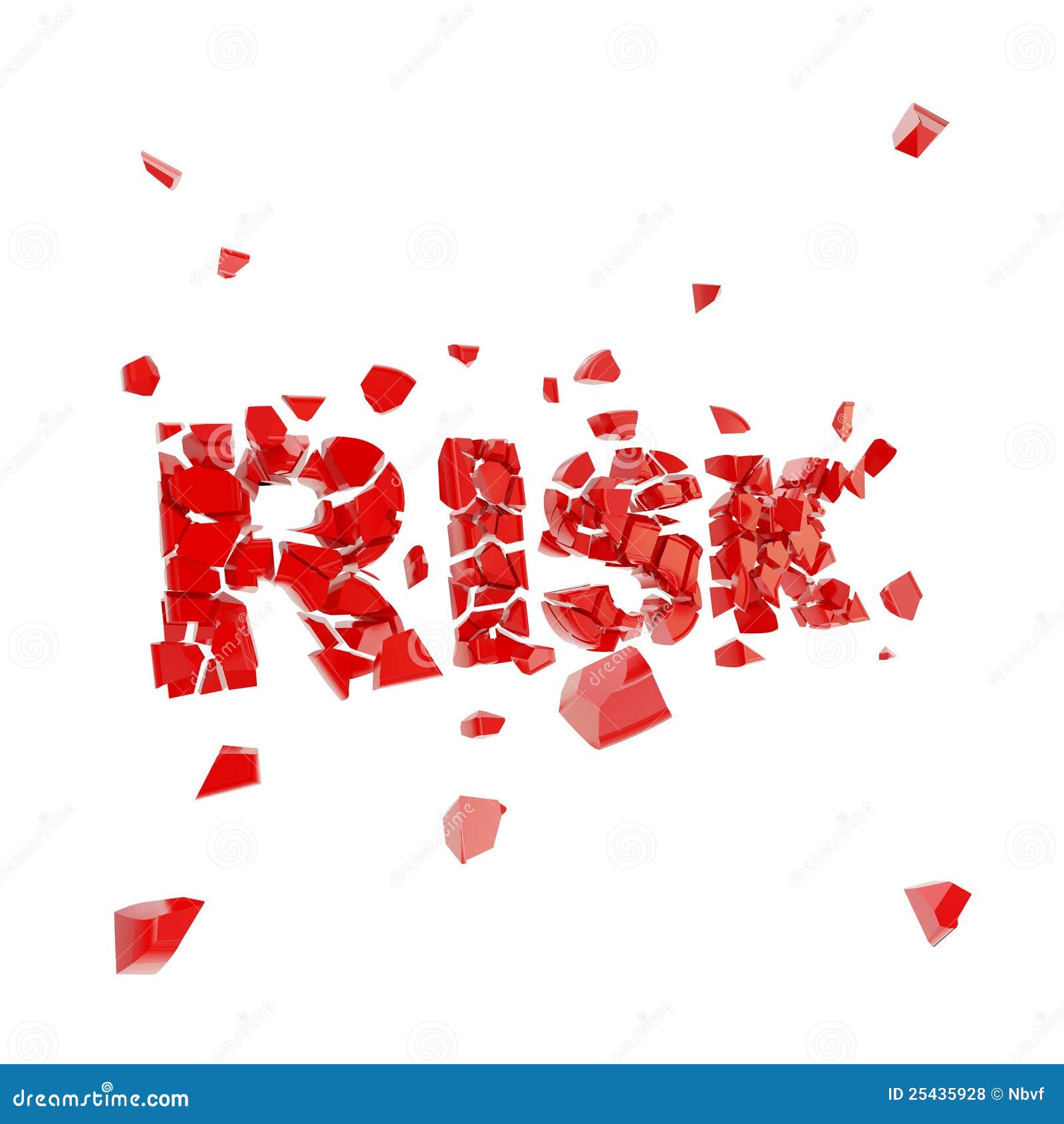 Huge Risk, Word Broken into Red Glossy Pieces Stock Illustration ...