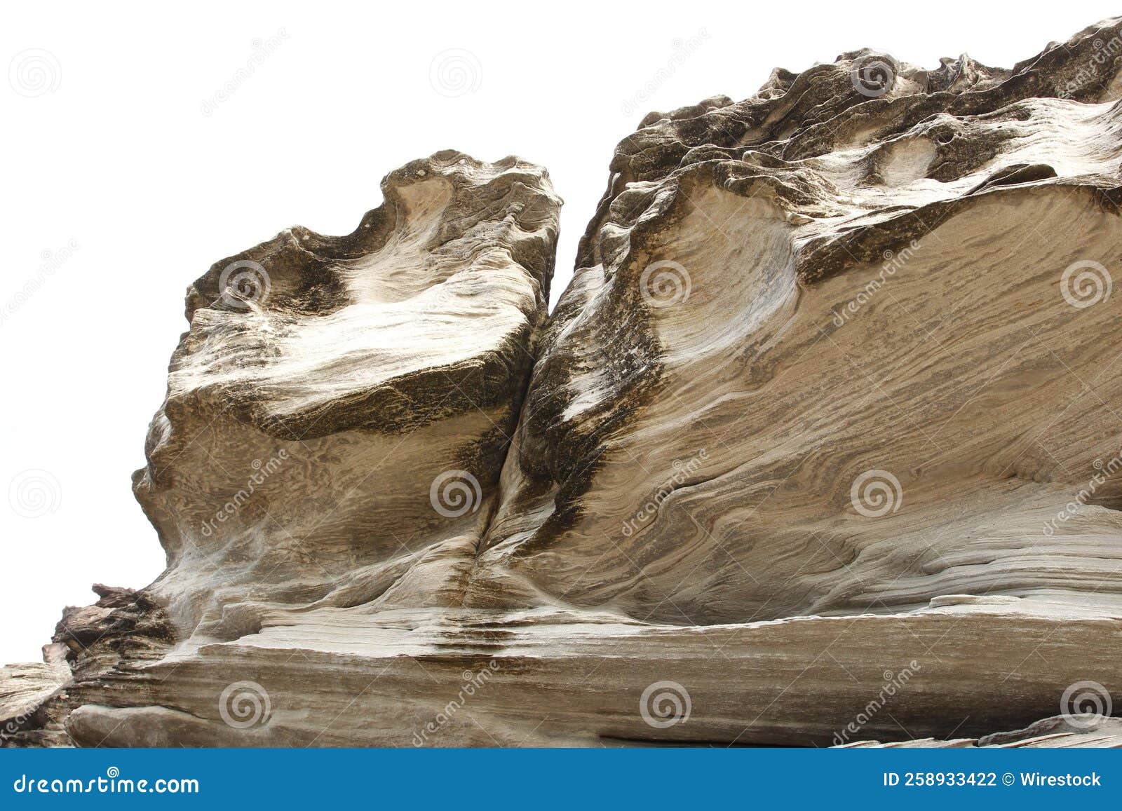 Huge Rock on the Background of White Sky, Copy Space Stock Photo ...