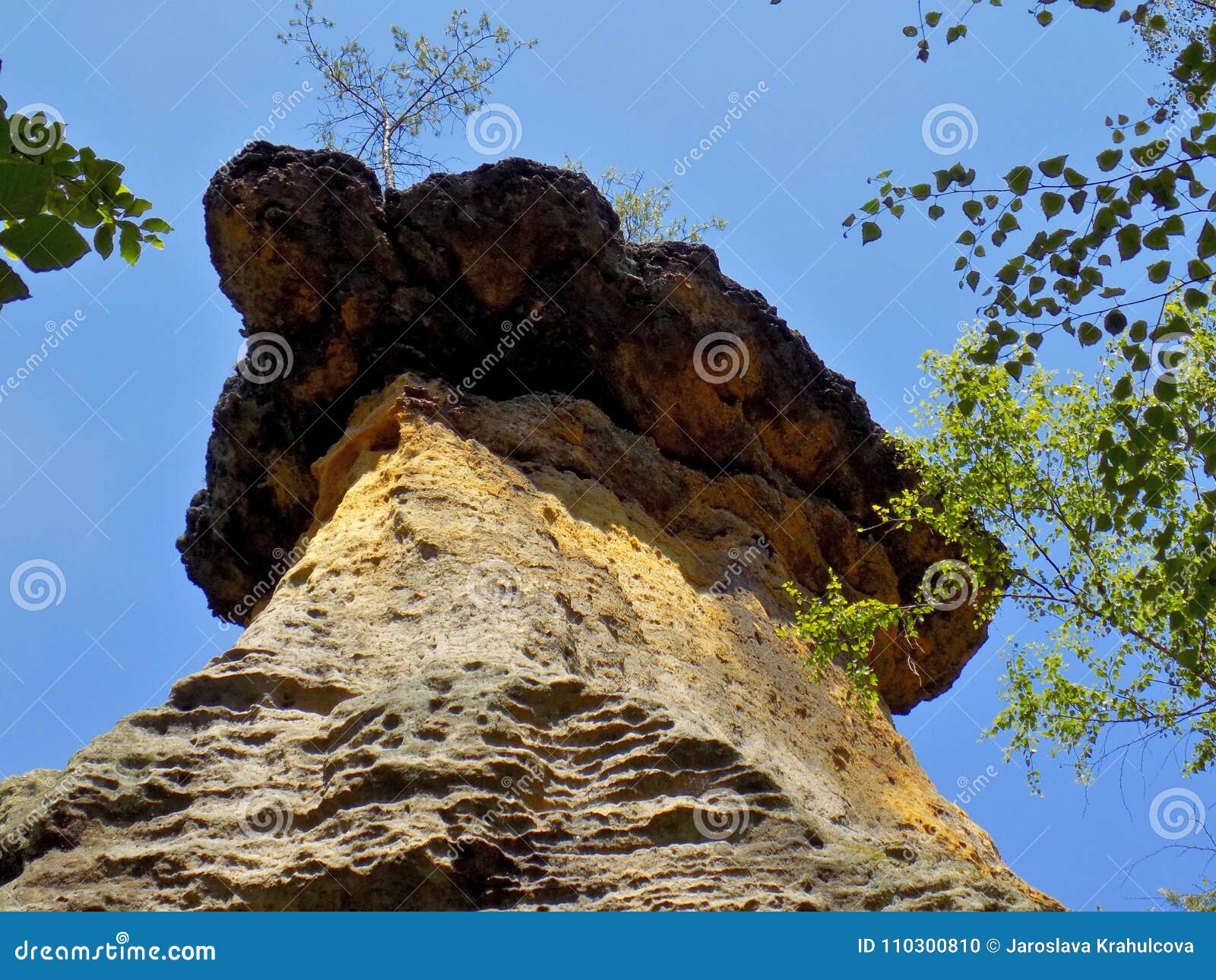Huge Rock in the Forest High in the Sky Stock Photo - Image of ...