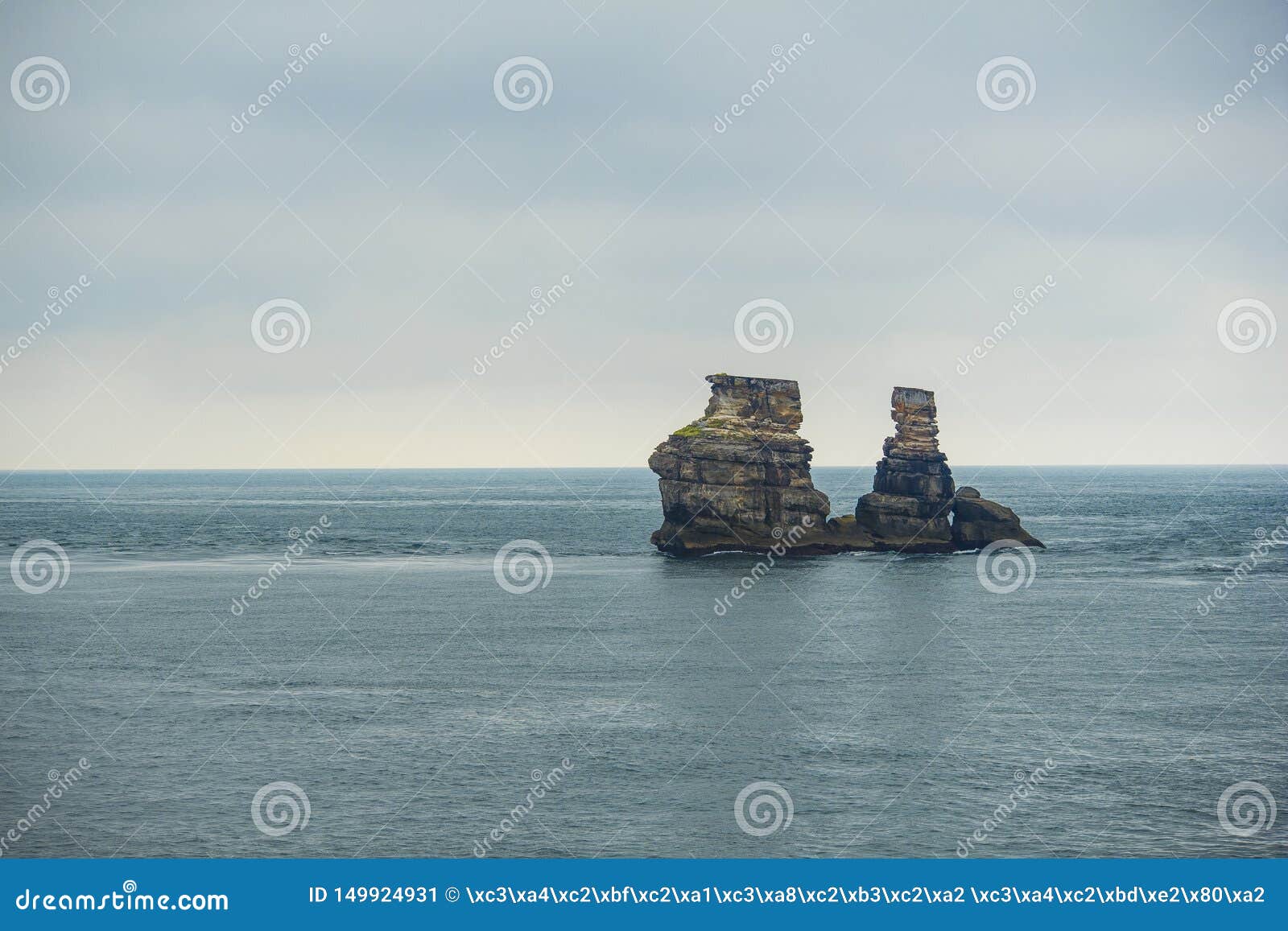 The Huge Rock and Island in the Sea Stock Image - Image of rock ...