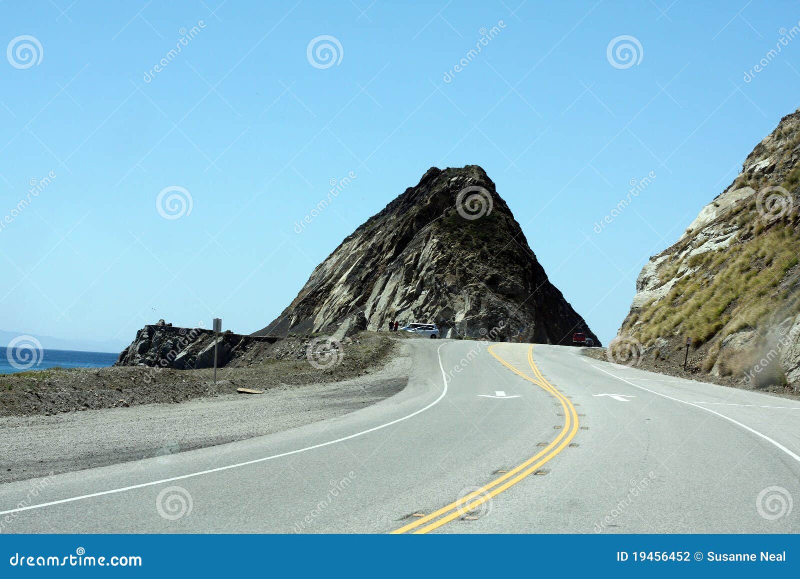 Huge Rock on State Route 1 in Malibu, CA Stock Photo - Image of ...