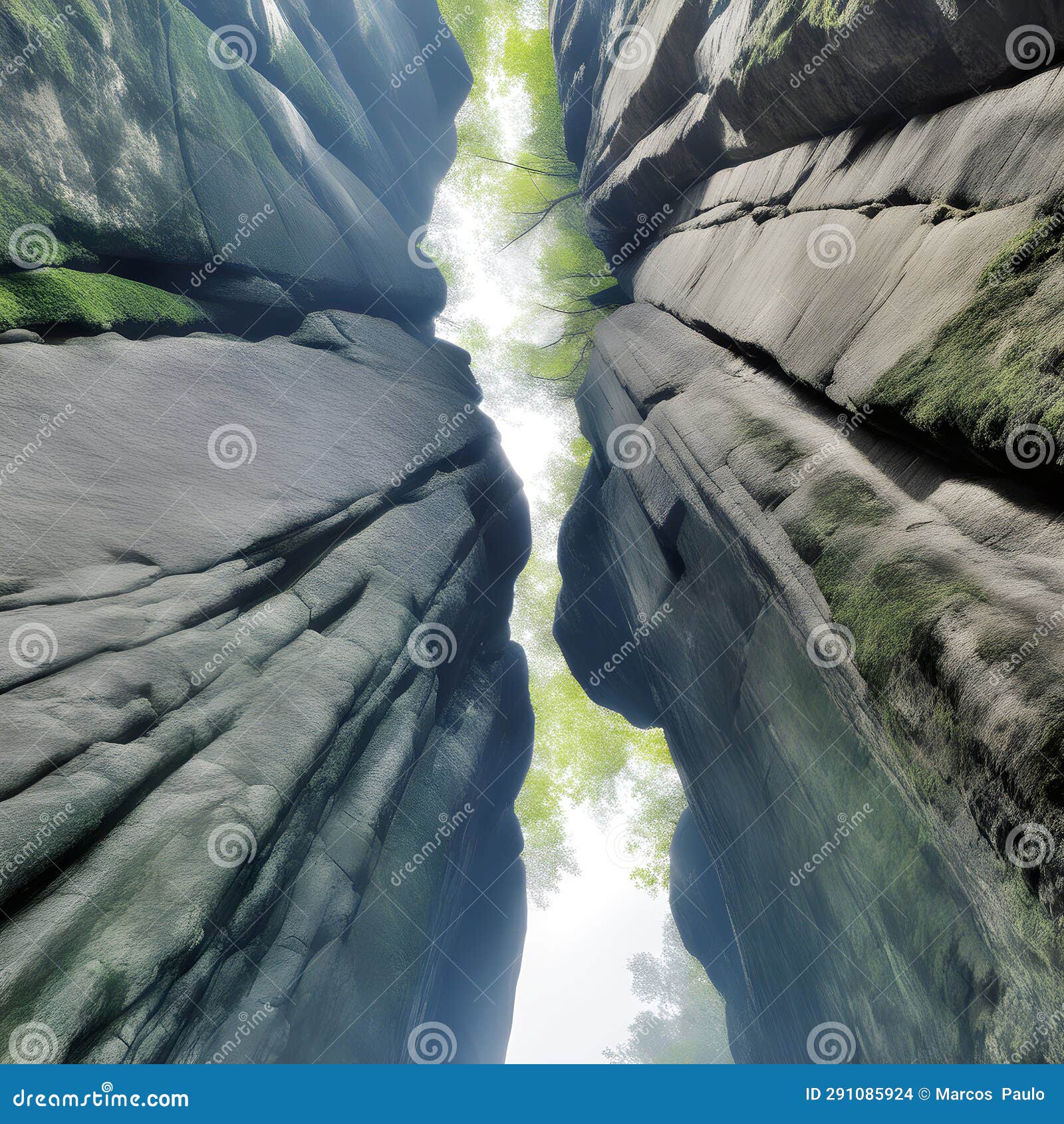 Huge Rocks with Openings on the Right and Left Side Stock Illustration ...