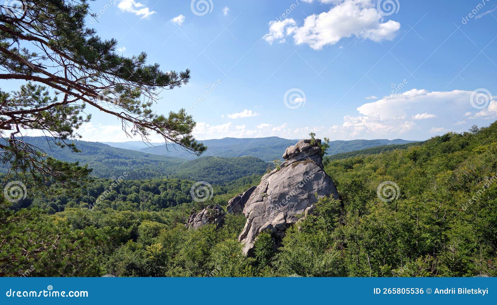 Huge Rocky Boulder Formations High in Mountains with Growing Trees on ...