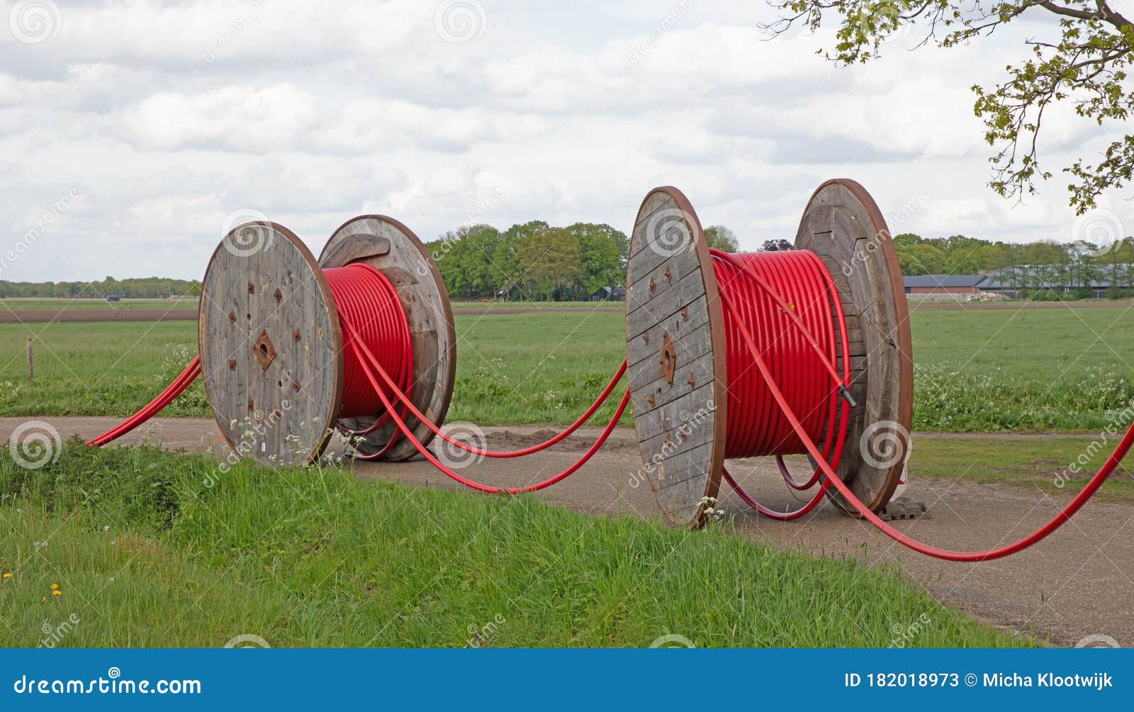 Huge Roll of Cable for Underground Cable Installation Stock Image ...