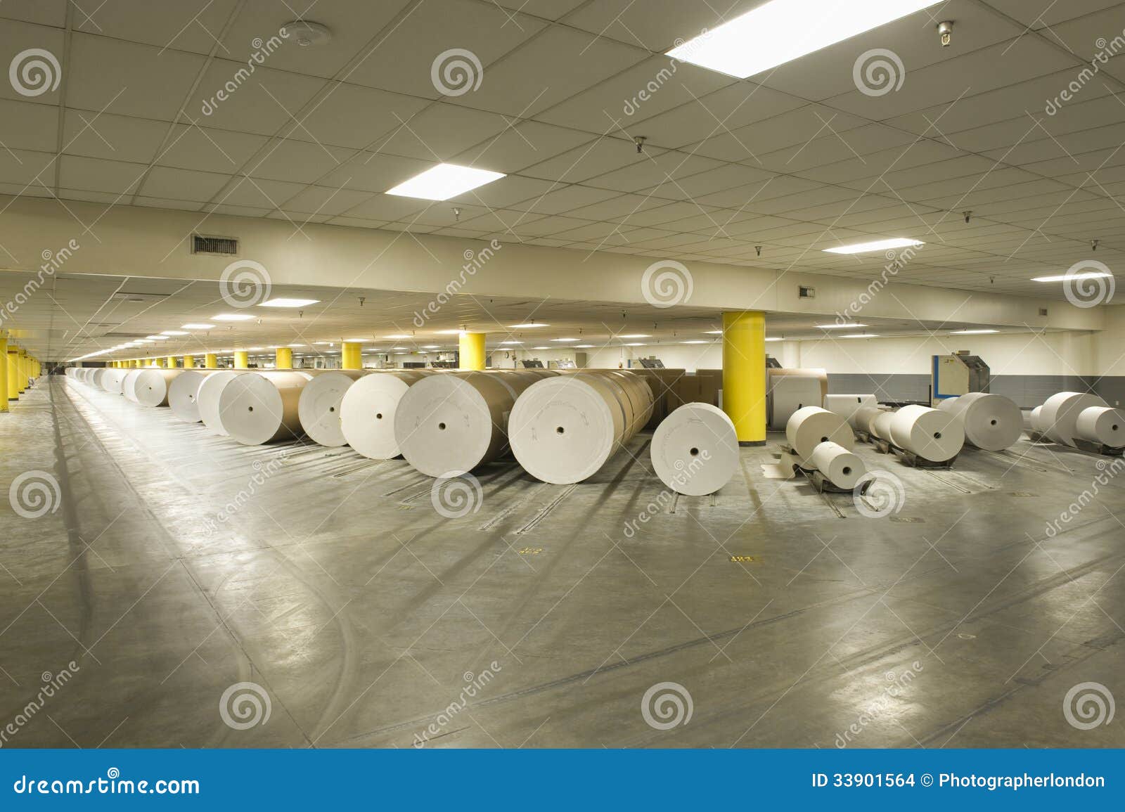 Huge Rolls of Paper in Newspaper Factory Stock Photo - Image of ...