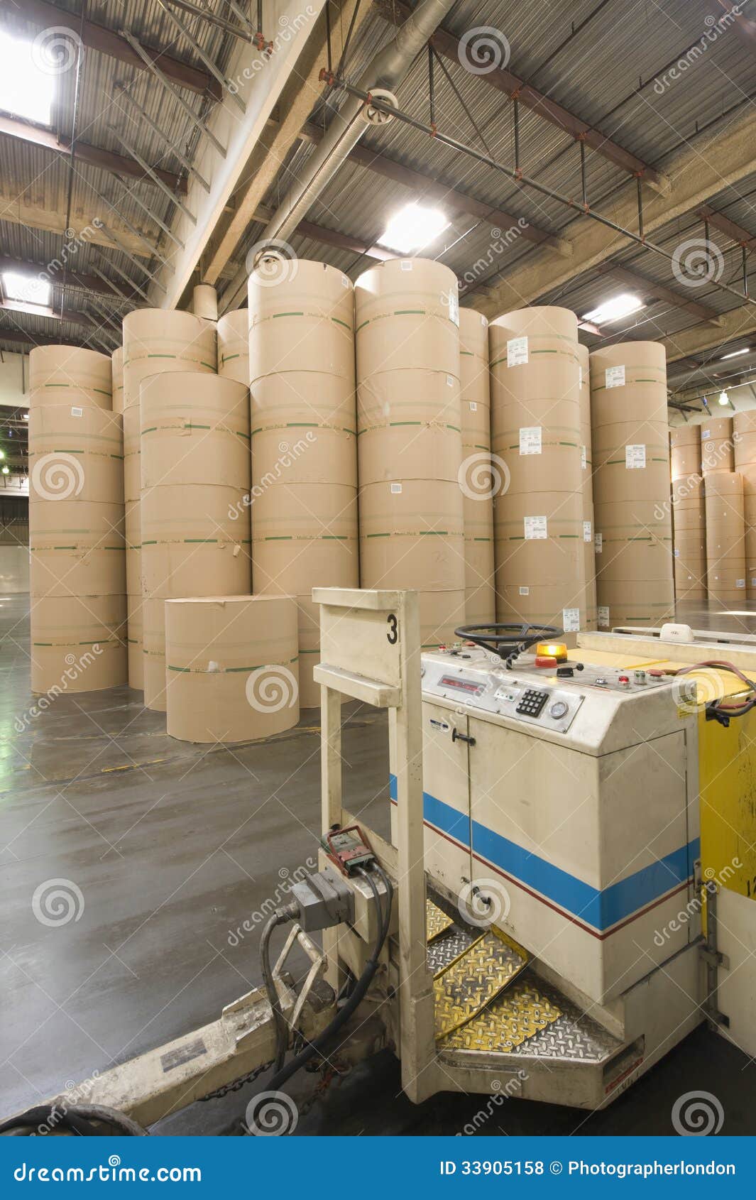 Huge Rolls of Paper in Newspaper Factory Stock Photo - Image of ...