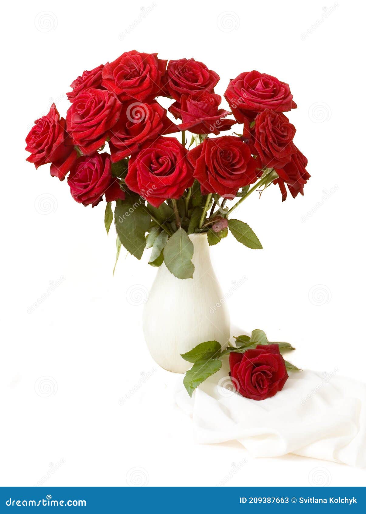 Huge Roses Bouquet in Vase on White Stock Image - Image of mother ...