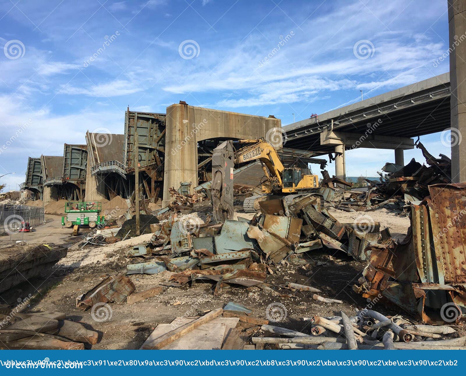 The Huge Ruined Bridge in New York. Industrial Zone Editorial Image ...