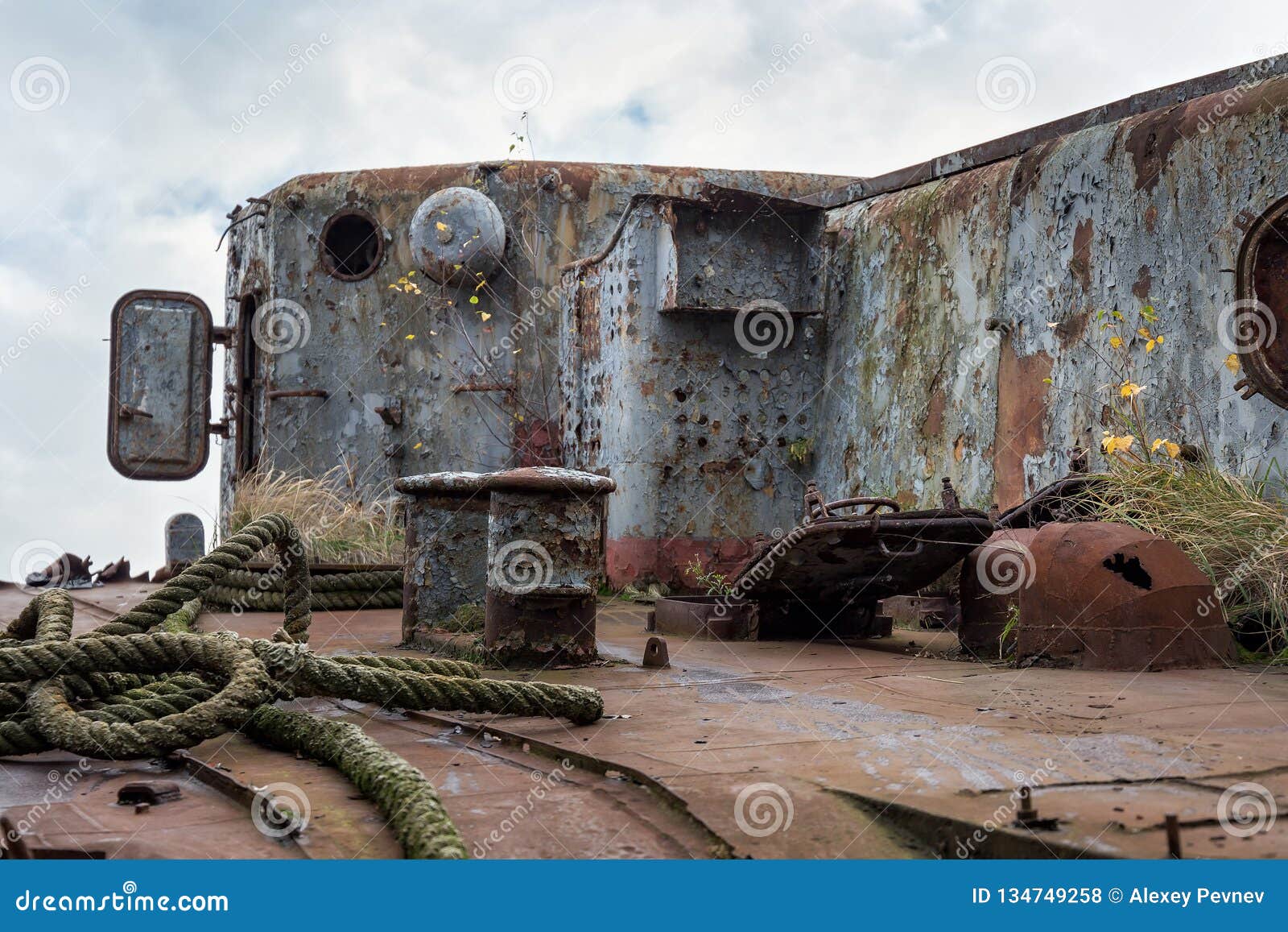 Huge Rusty Pieces of Decommissioned Marine Ship. Stock Photo - Image of ...