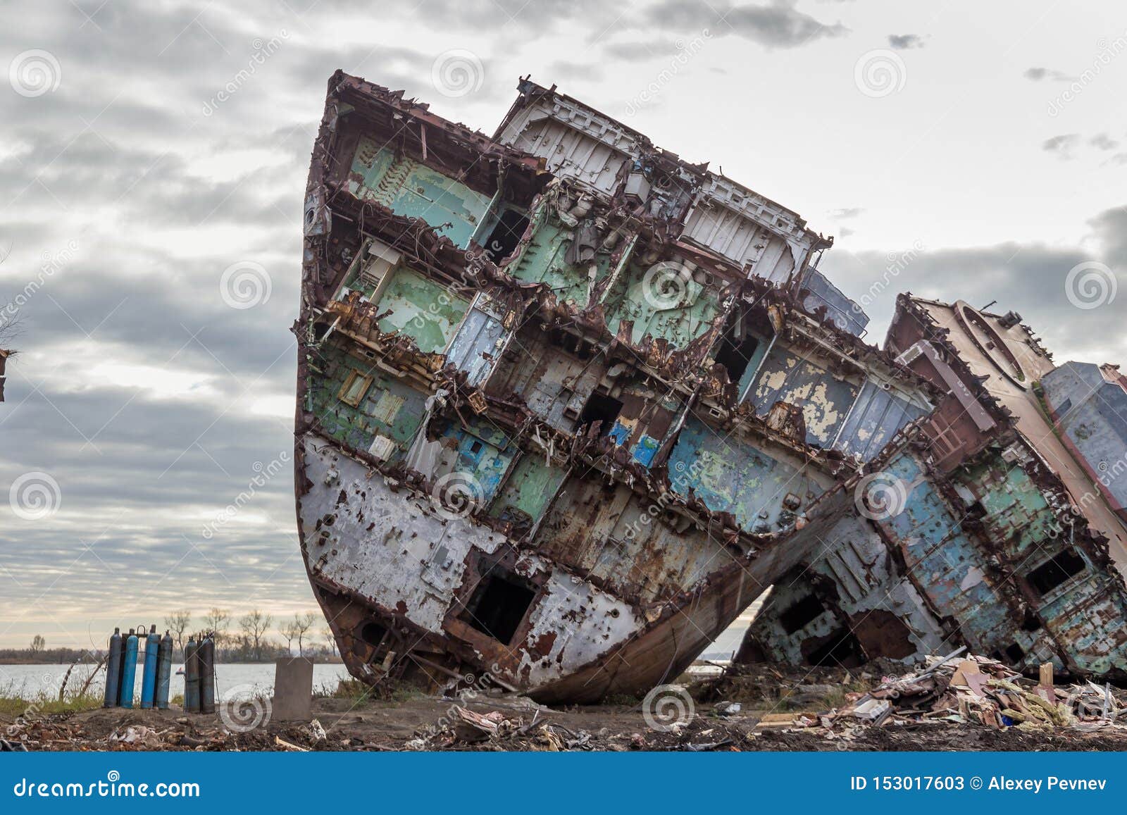 Huge Rusty Pieces of Decommissioned Marine Ship Stock Image - Image of ...