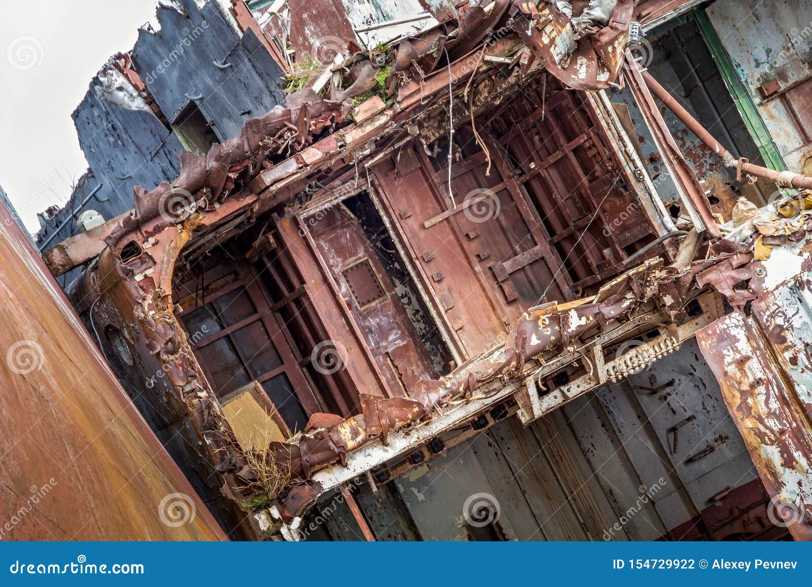 Huge Rusty Pieces of Decommissioned Marine Ship Stock Photo - Image of ...