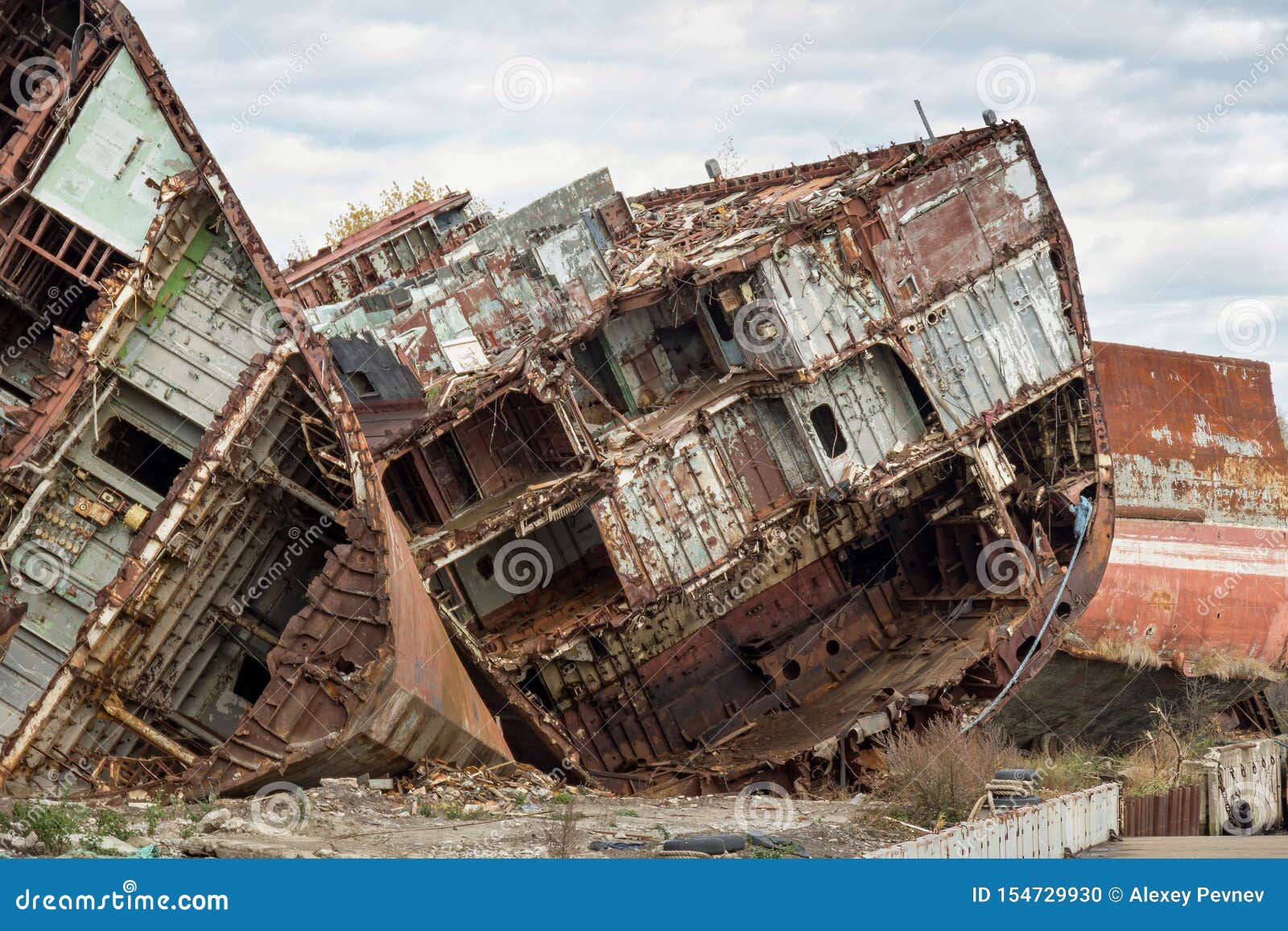 Huge Rusty Pieces of Decommissioned Marine Ship Stock Photo - Image of ...