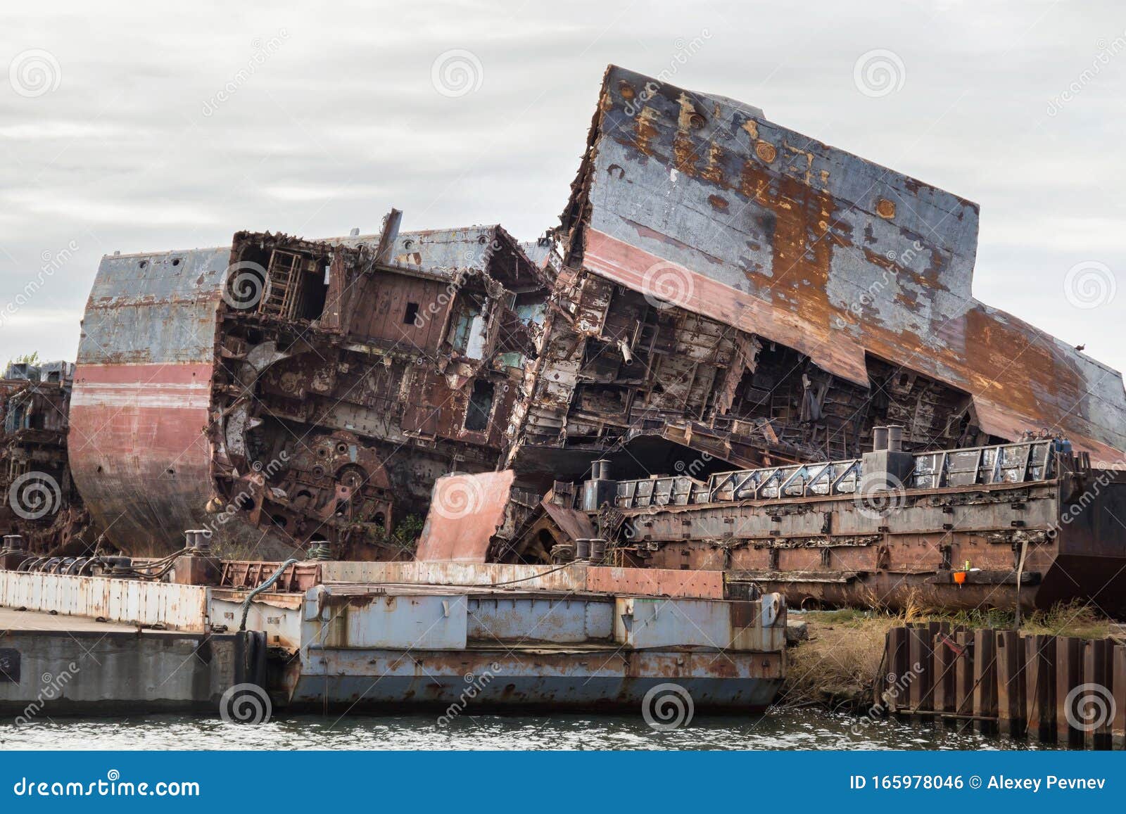 Huge Rusty Pieces of Decommissioned Marine Ship Stock Photo - Image of ...