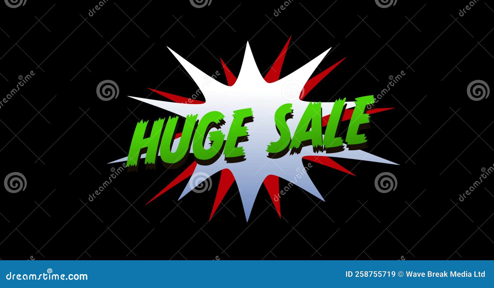 Huge Sale Text in Cartoon Style Explosion Stock Illustration ...