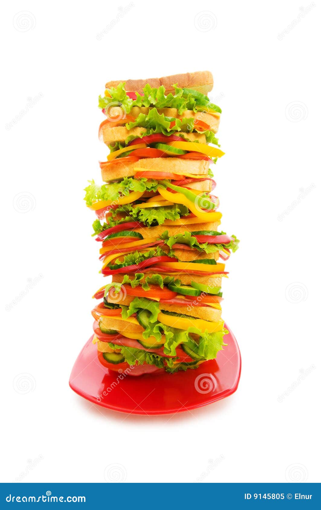 Huge sandwich isolated stock image. Image of gourmet, jumbo - 9145805