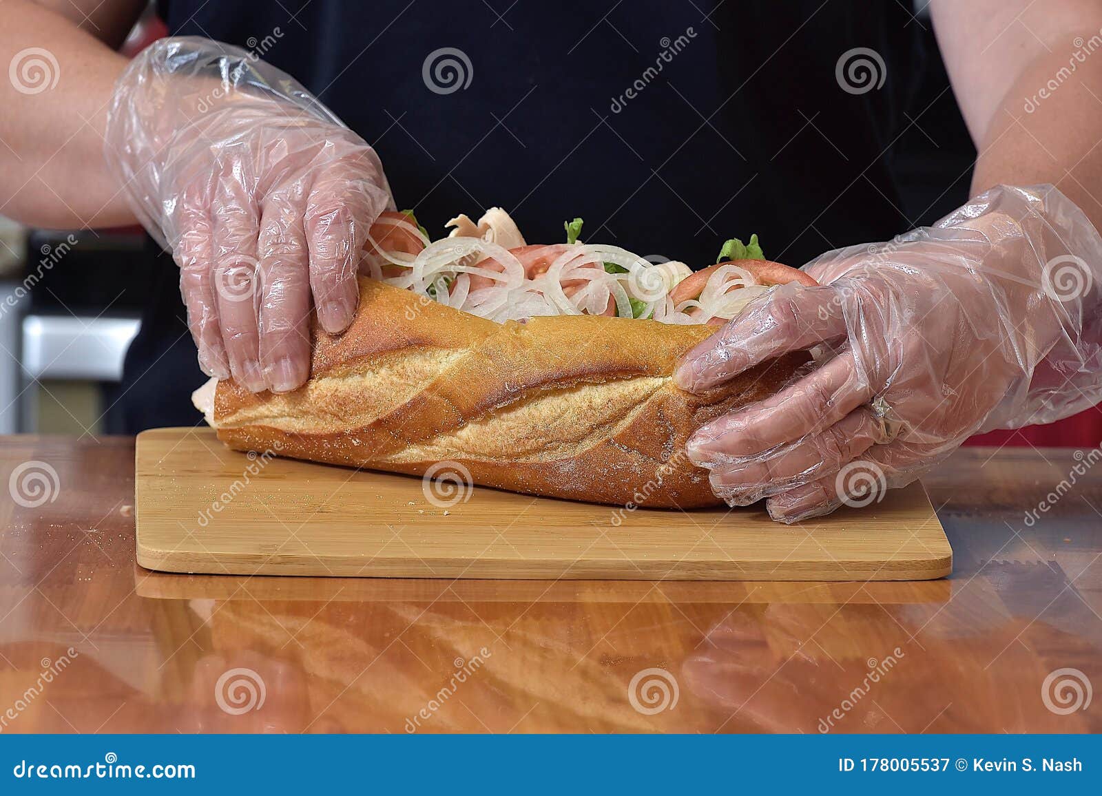 Preparing a Sandwich. stock image. Image of cold, onion - 178005537